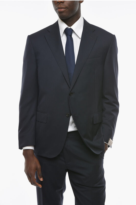 Corneliani 15,75 MICRONS Virgin-wool LEADER Suit with Notch Lapel men ...