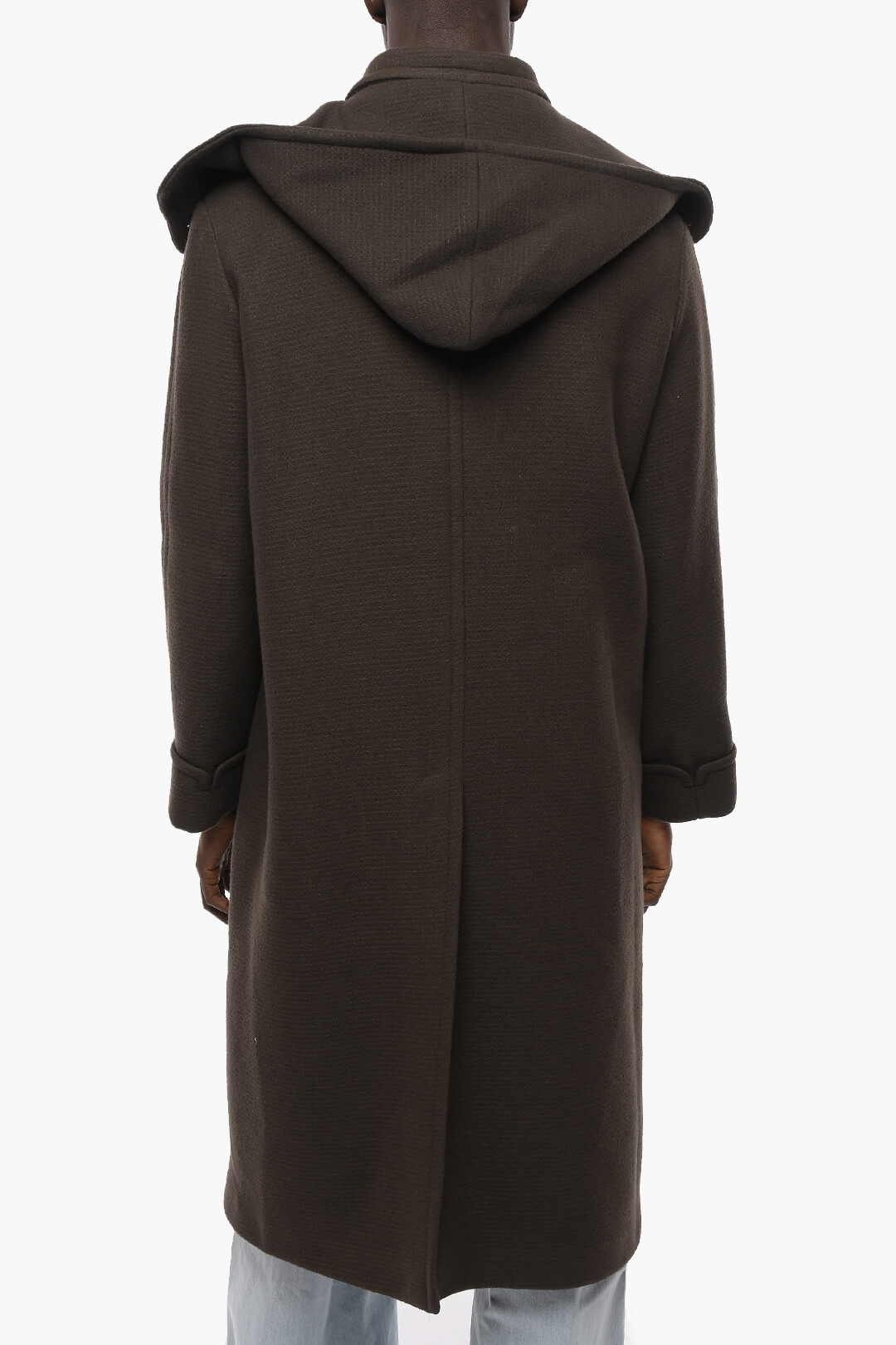 4SDesigns 2-2 Virgin Wool DOBBY Double Breasted Coat with Removable ...