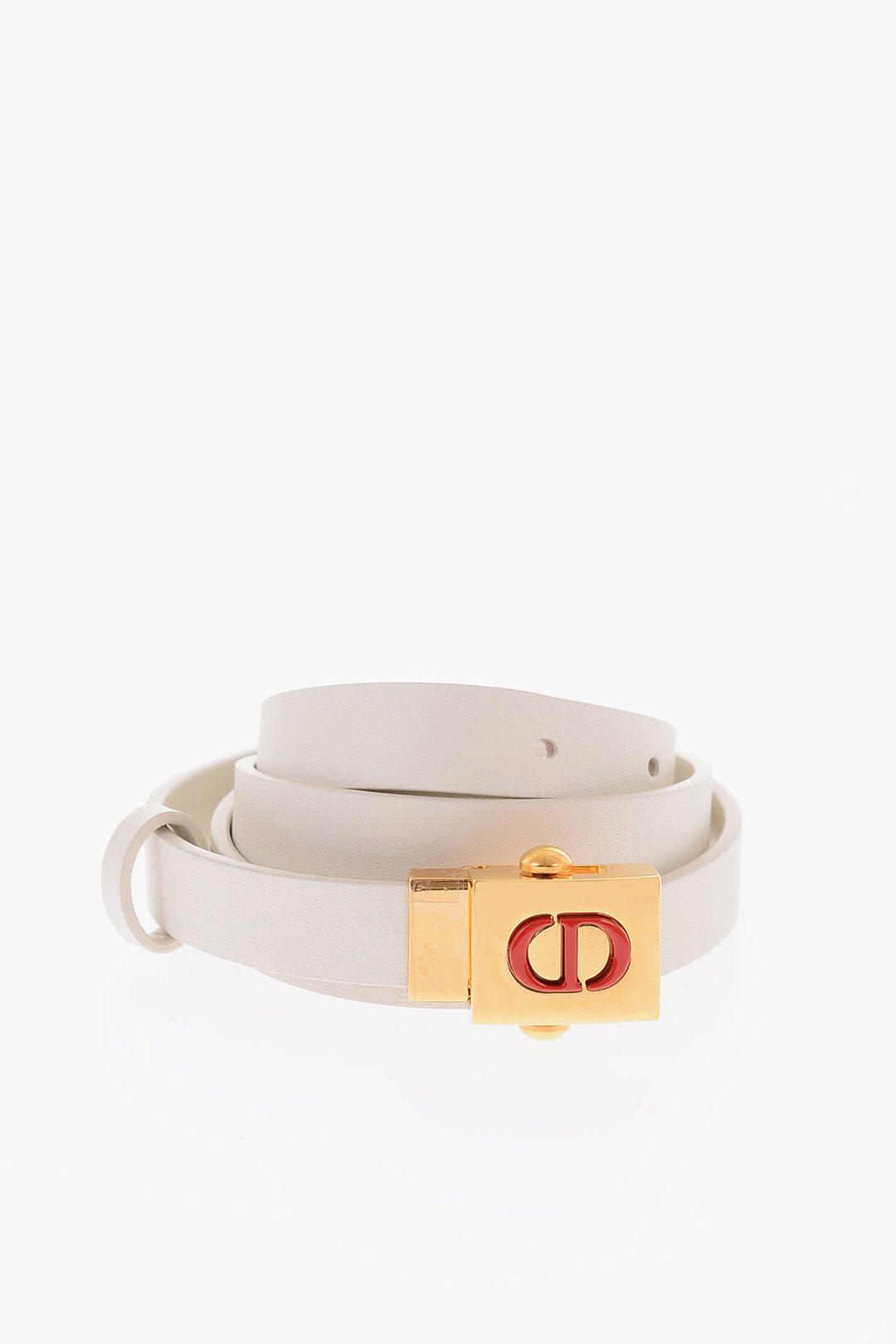 Dior 20mm Leather Silm Fit Belt with Logo and Golden Closure women ...