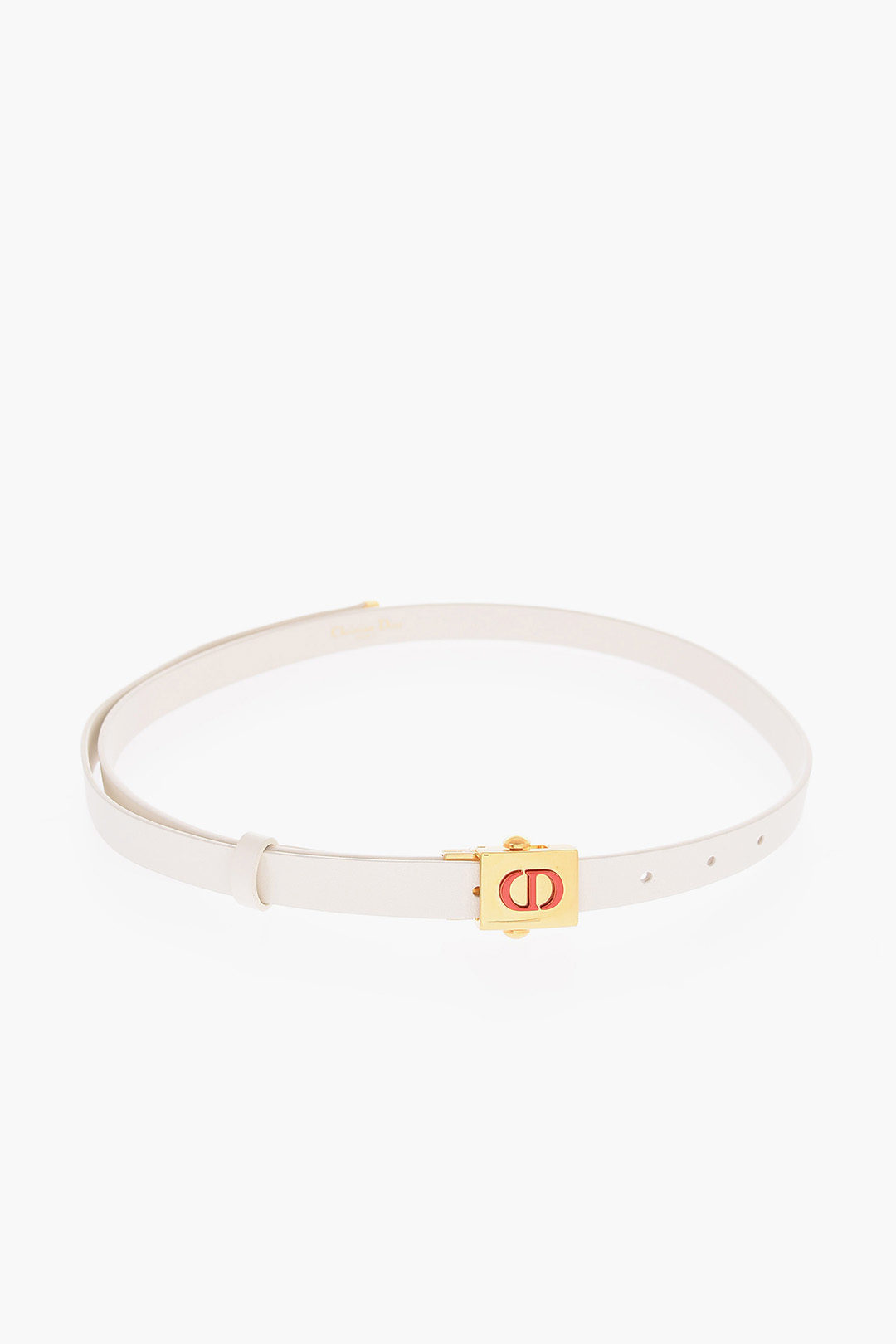 Dior 20mm Leather Silm Fit Belt with Logo and Golden Closure women ...