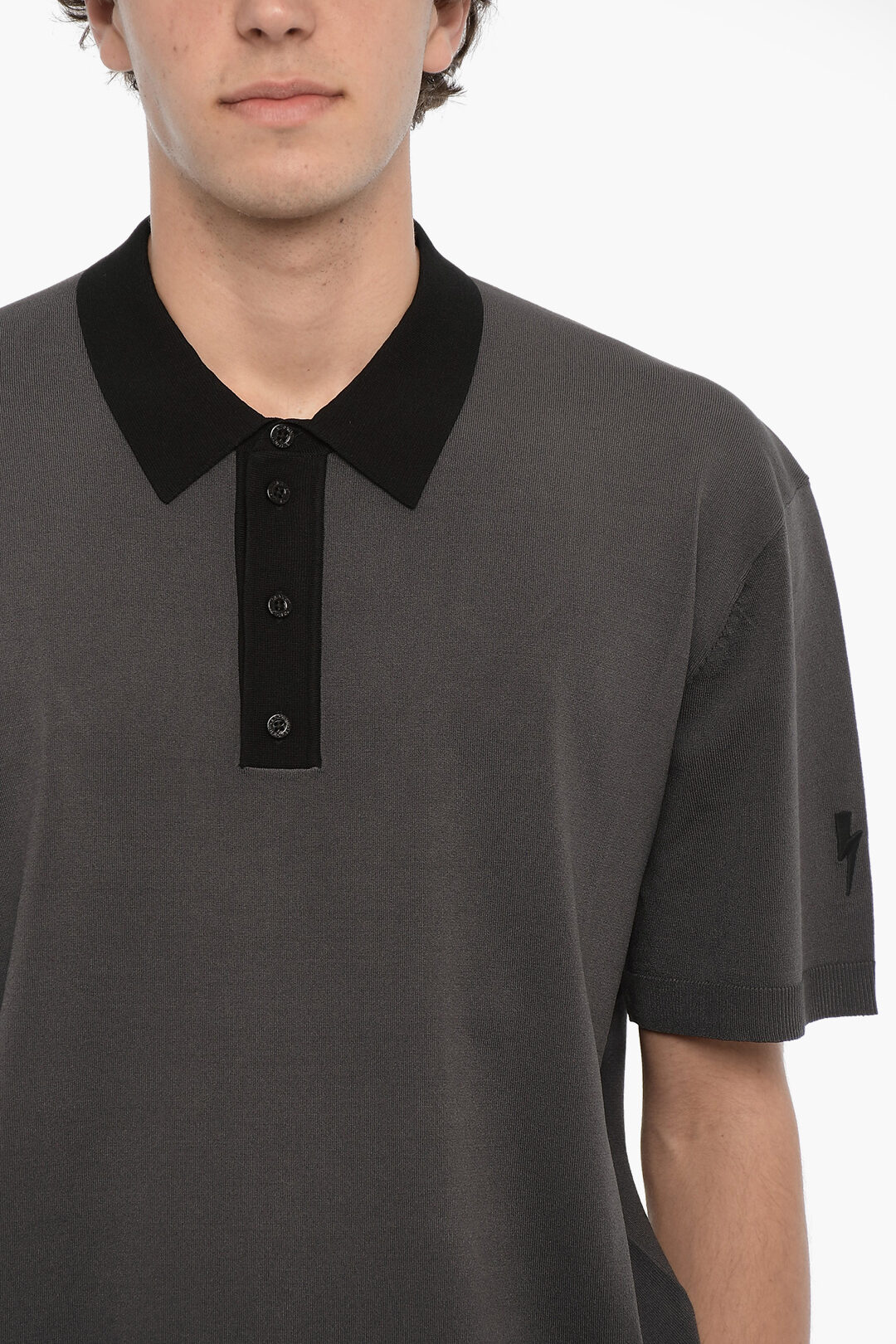 Neil Barrett 3-Buttons Polo Shirt with Ribbed Edges men - Glamood Outlet