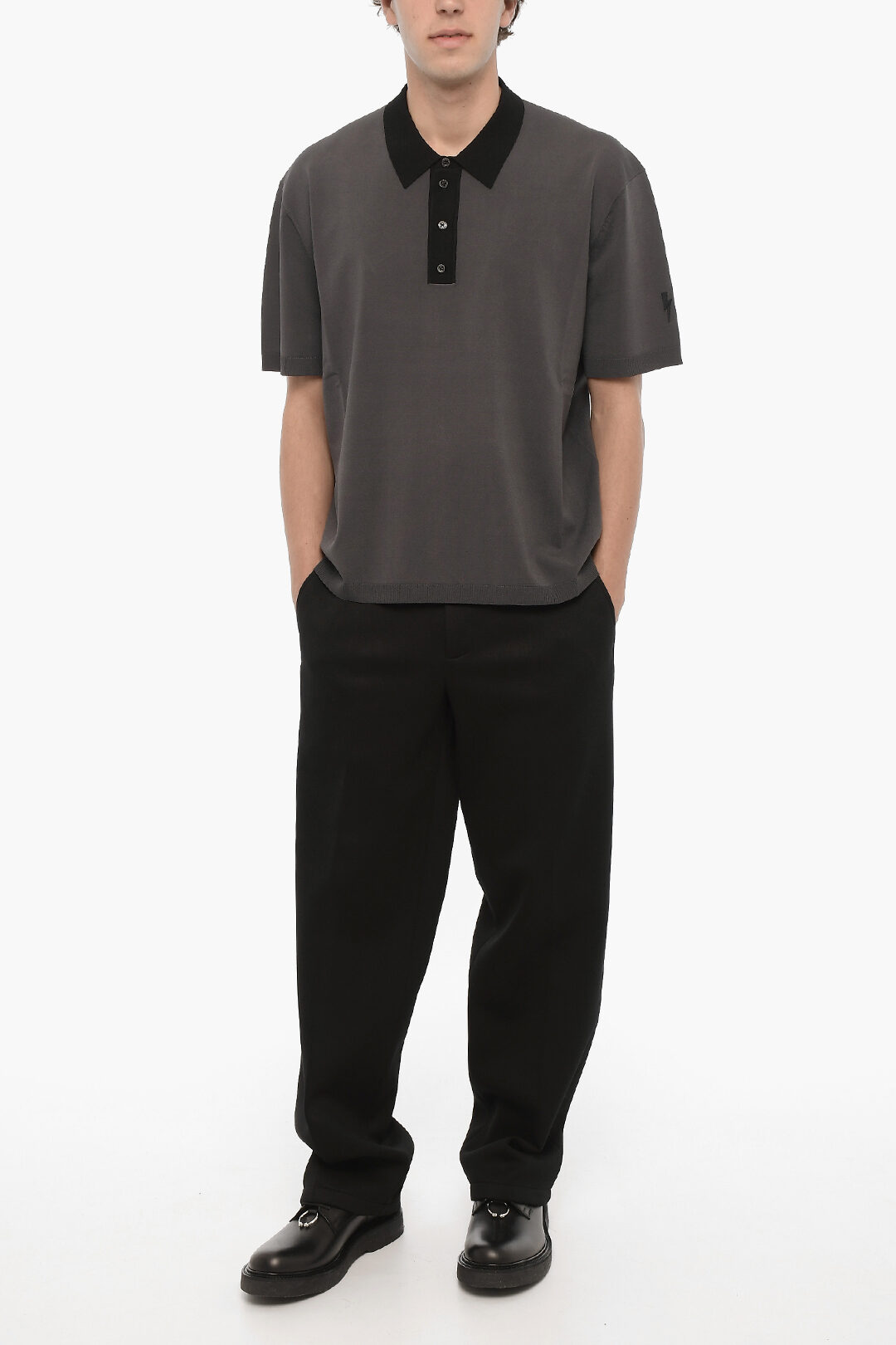 Neil Barrett 3-Buttons Polo Shirt with Ribbed Edges men - Glamood Outlet