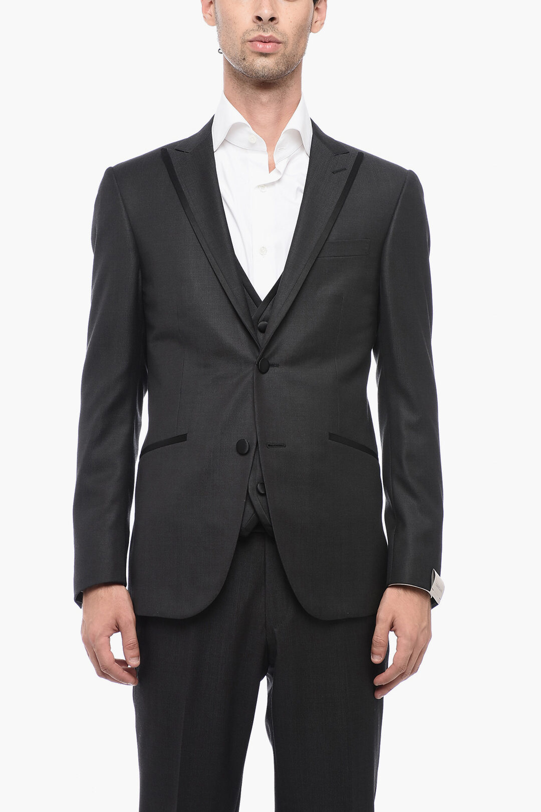 Corneliani 3 Piece CERIMONIA ACADEMY Suit with Satin Details men ...