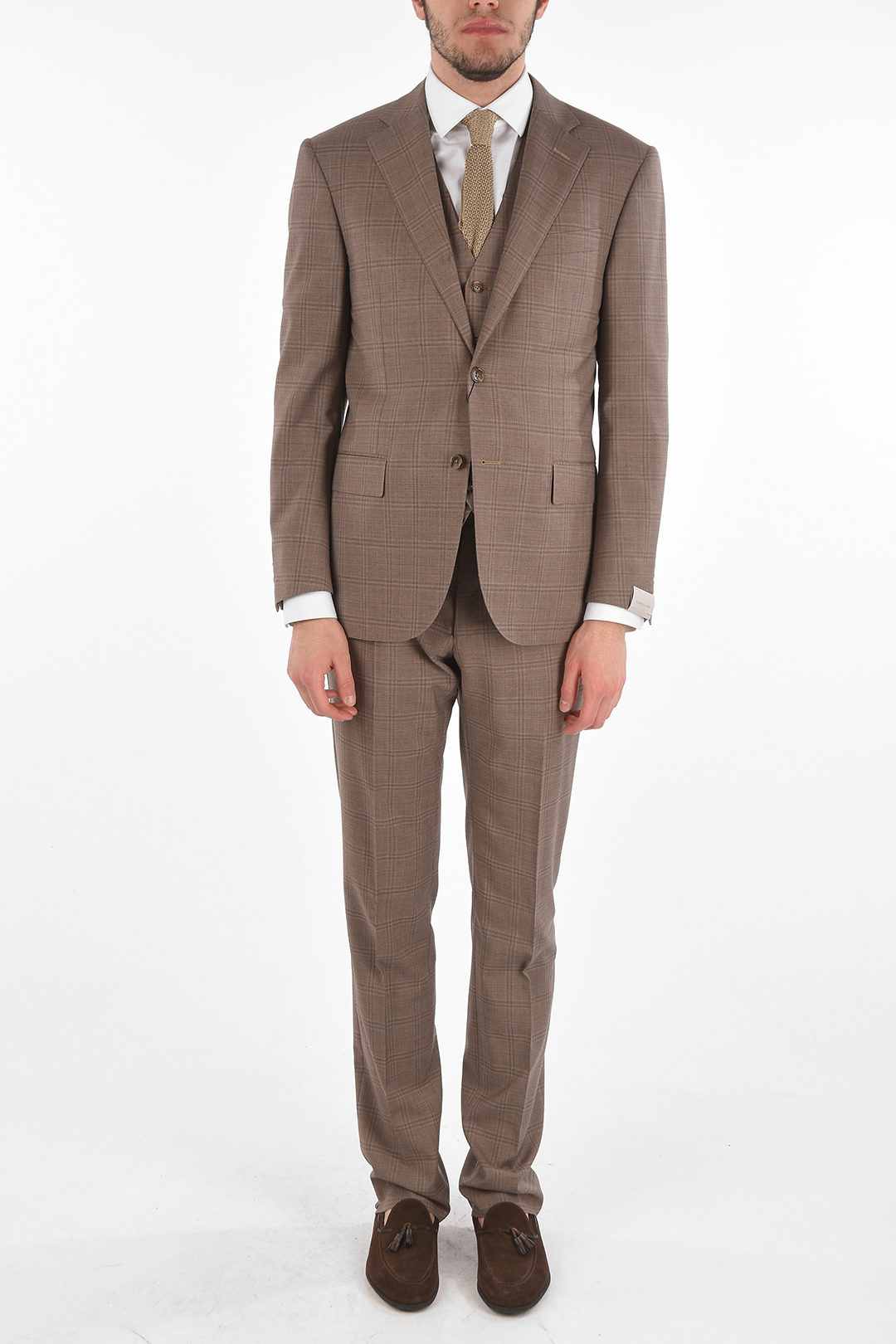 Corneliani 3-Piece LEADER Tartan Motif Suit men - Glamood Outlet