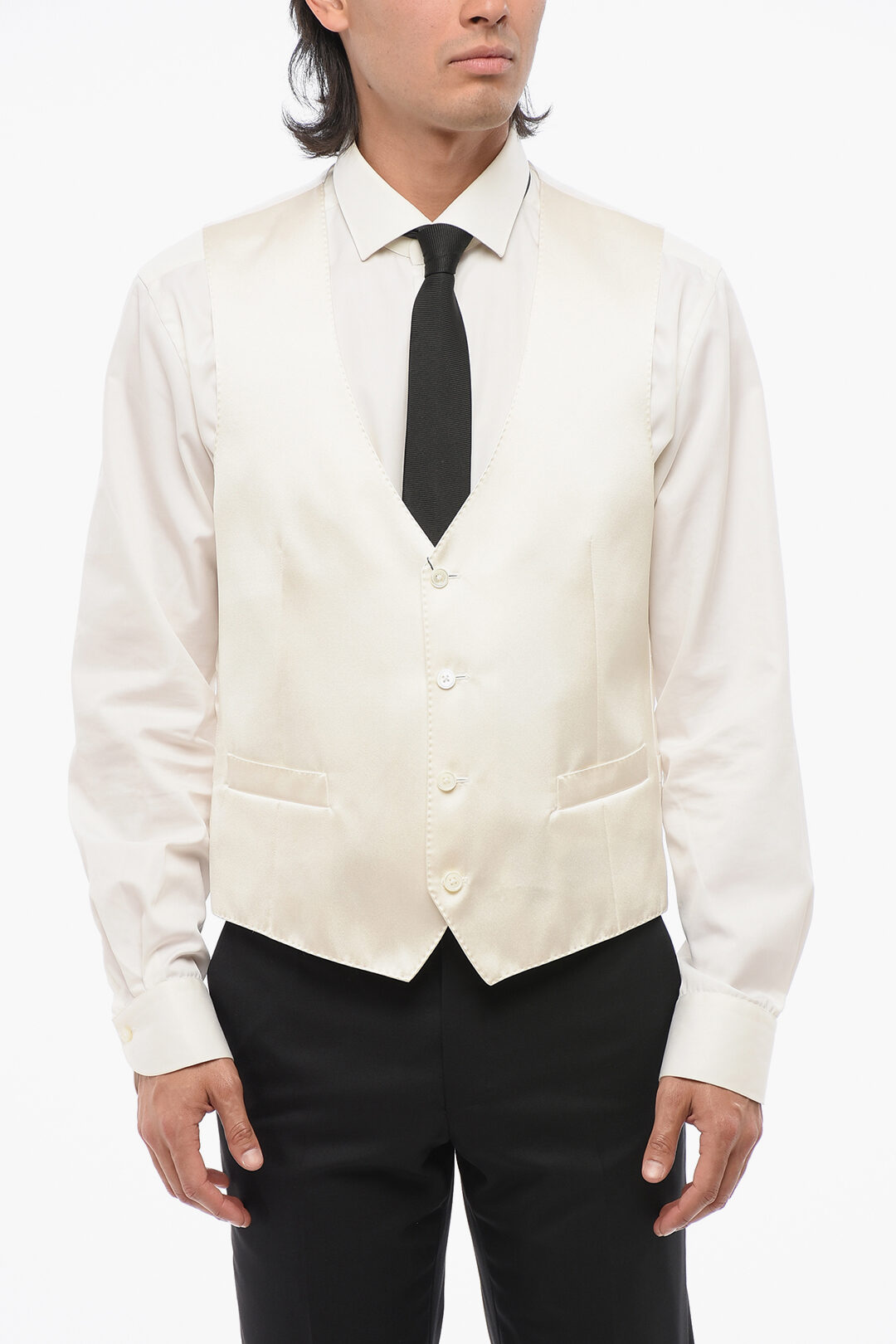 Corneliani 4 Buttons Silk Vest With Jetted Pockets men - Glamood Outlet