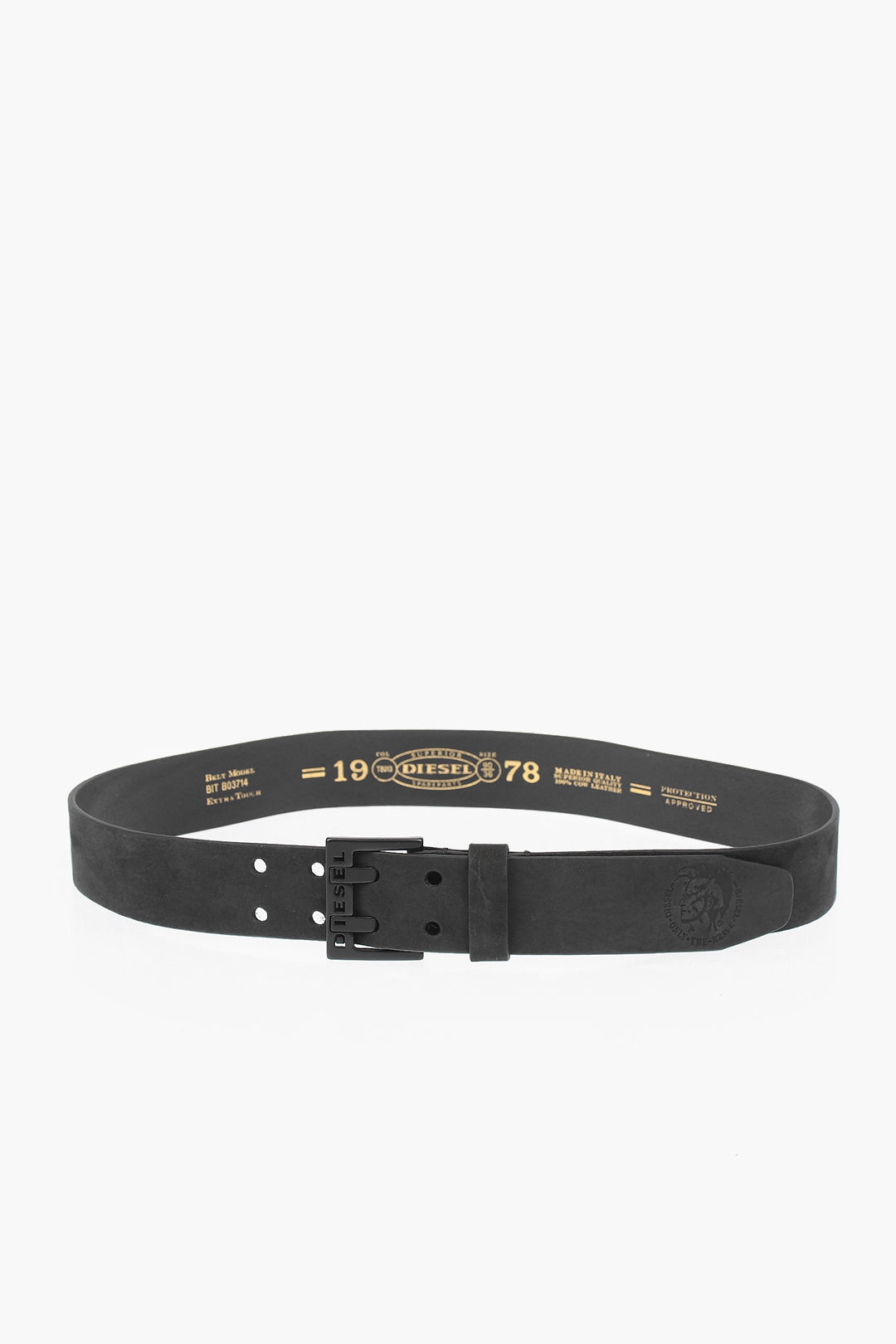 Diesel 40mm suede leather BIT belt men - Glamood Outlet
