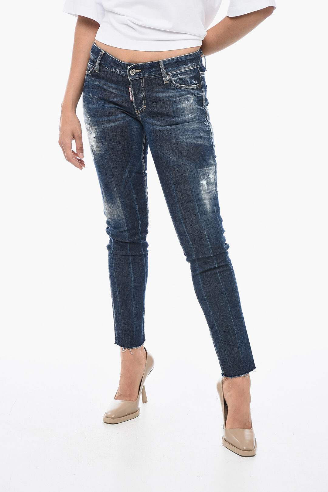 Dsquared2 5 Pocket Jennifer Fit Denims with Raw-cut Hem 14cm women ...