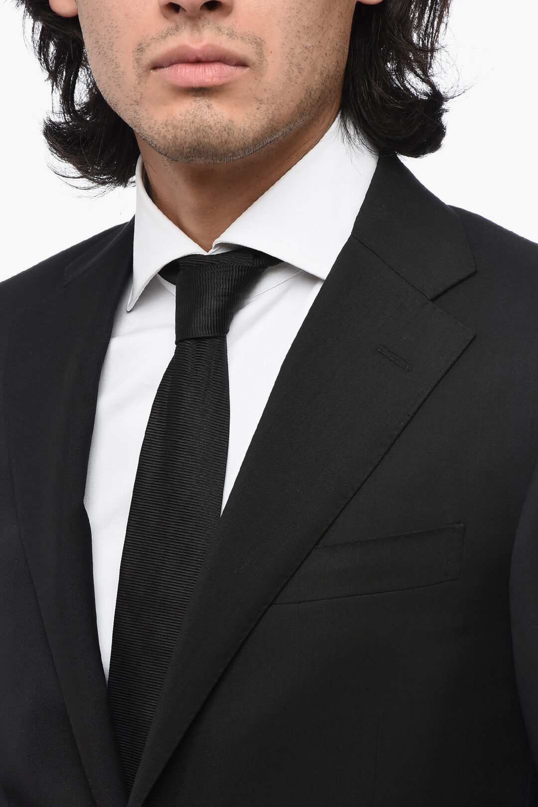 Corneliani abito 2 bottoni LEADER in lana vergine due spacchi revers ...