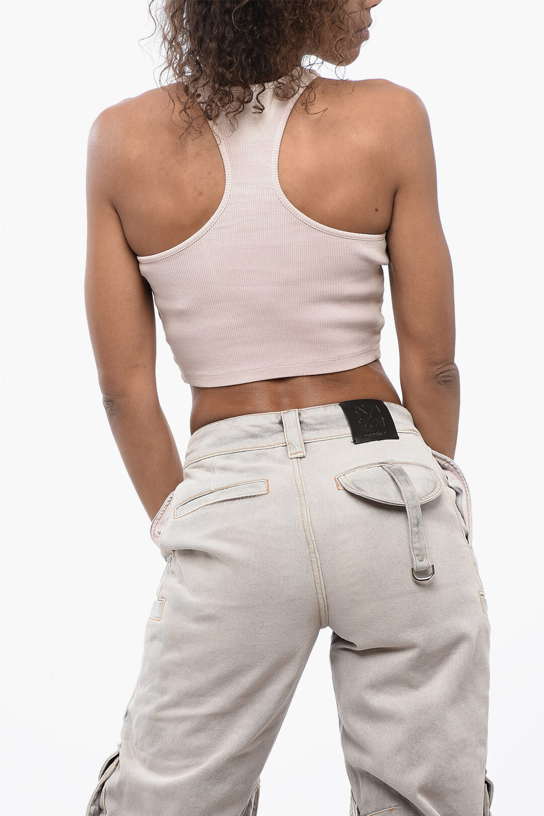 Off-White Acid-Washed Crop-Top with Embossed Logo women - Glamood Outlet