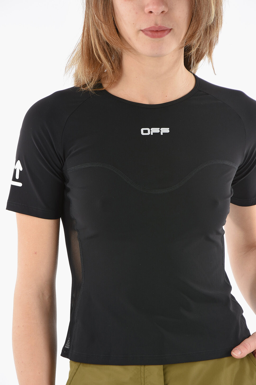 Off-White ACTIVE Short-sleeved Tech Fabric Crop Top women - Glamood Outlet
