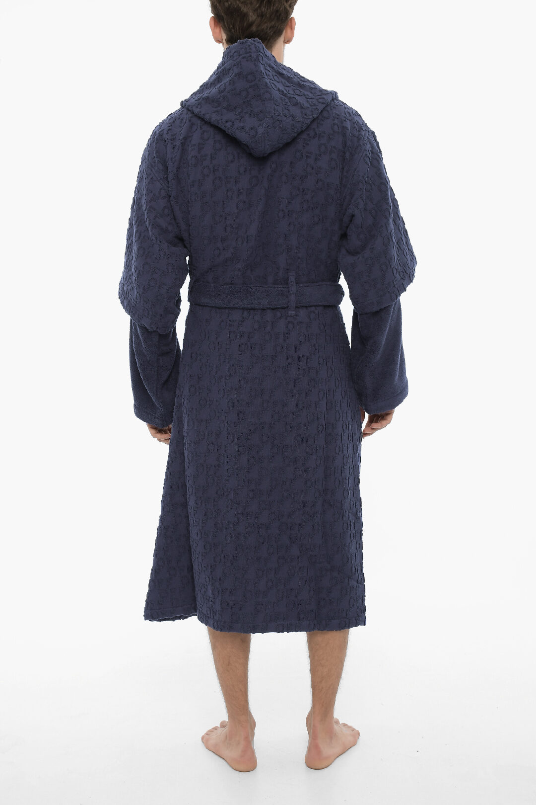 Off-White All-Over Logo Bathrobe with Belt unisex men women - Glamood ...