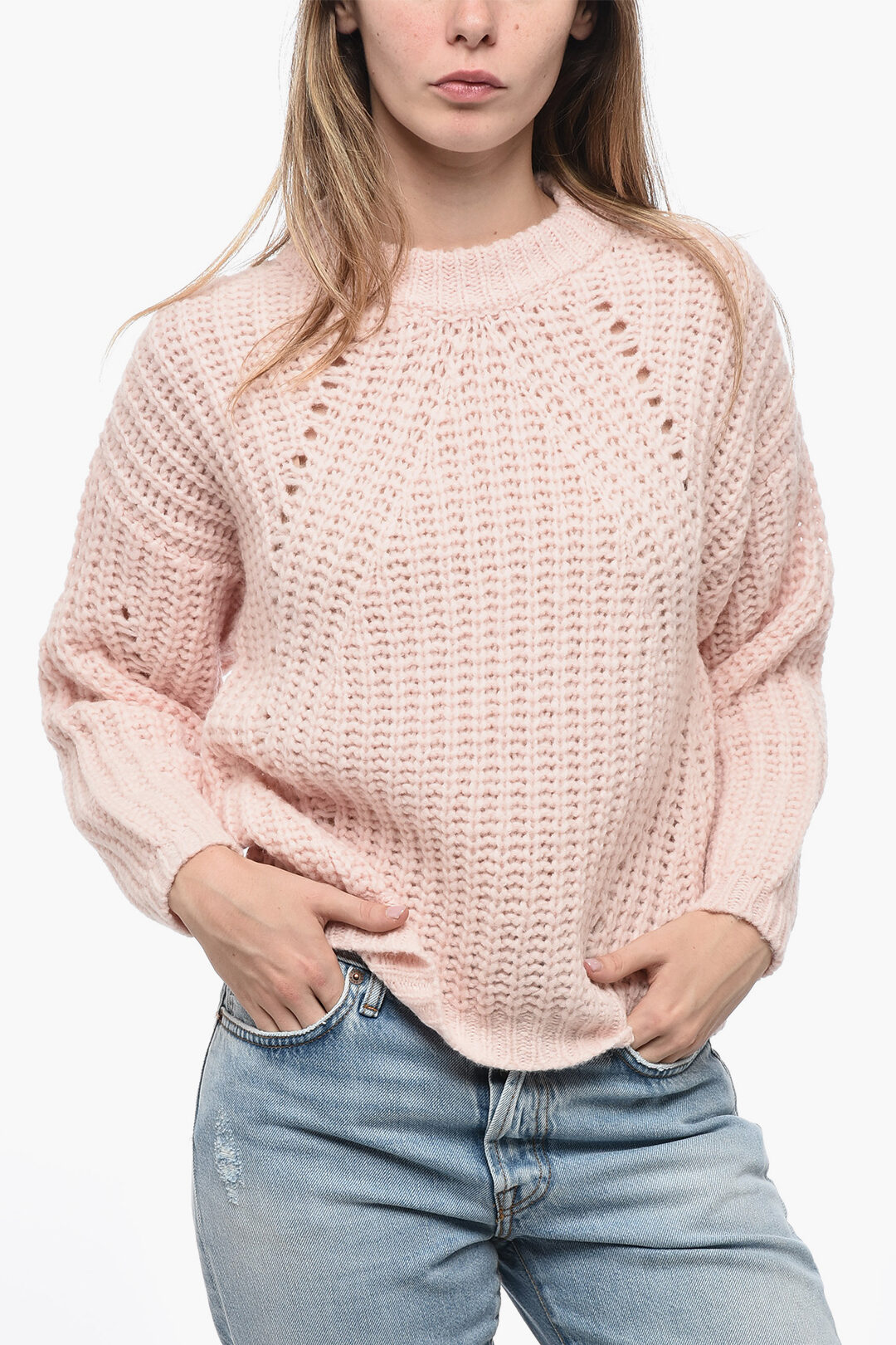 Peserico Alpaca Wool Blended Pullover with Openwork Motif women ...