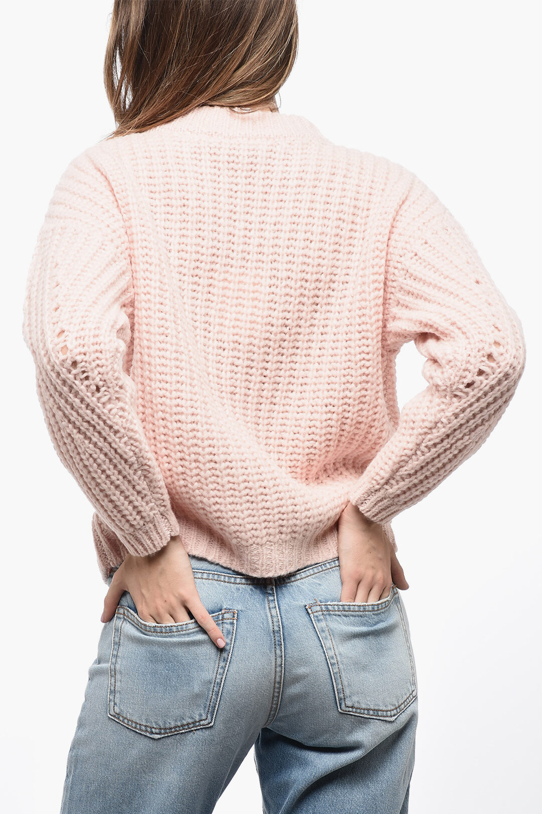 Peserico Alpaca Wool Blended Pullover with Openwork Motif women ...