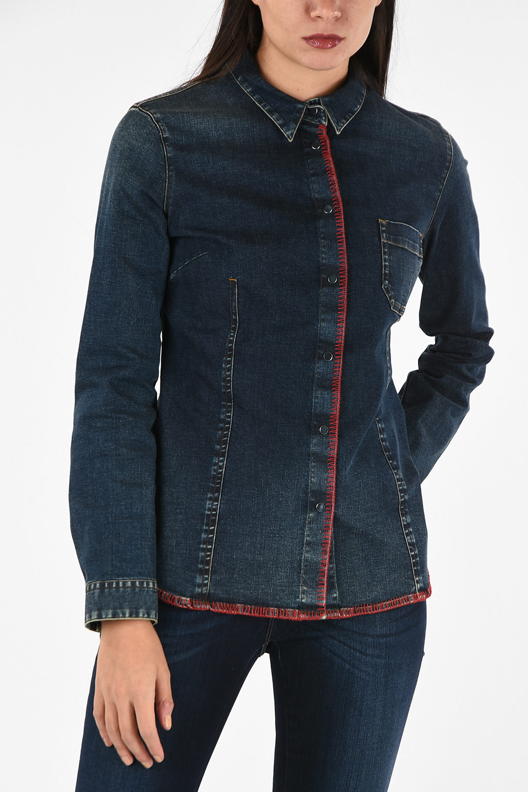 Armani ARMANI JEANS Denim Snap Button Shirt women - Glamood Outlet