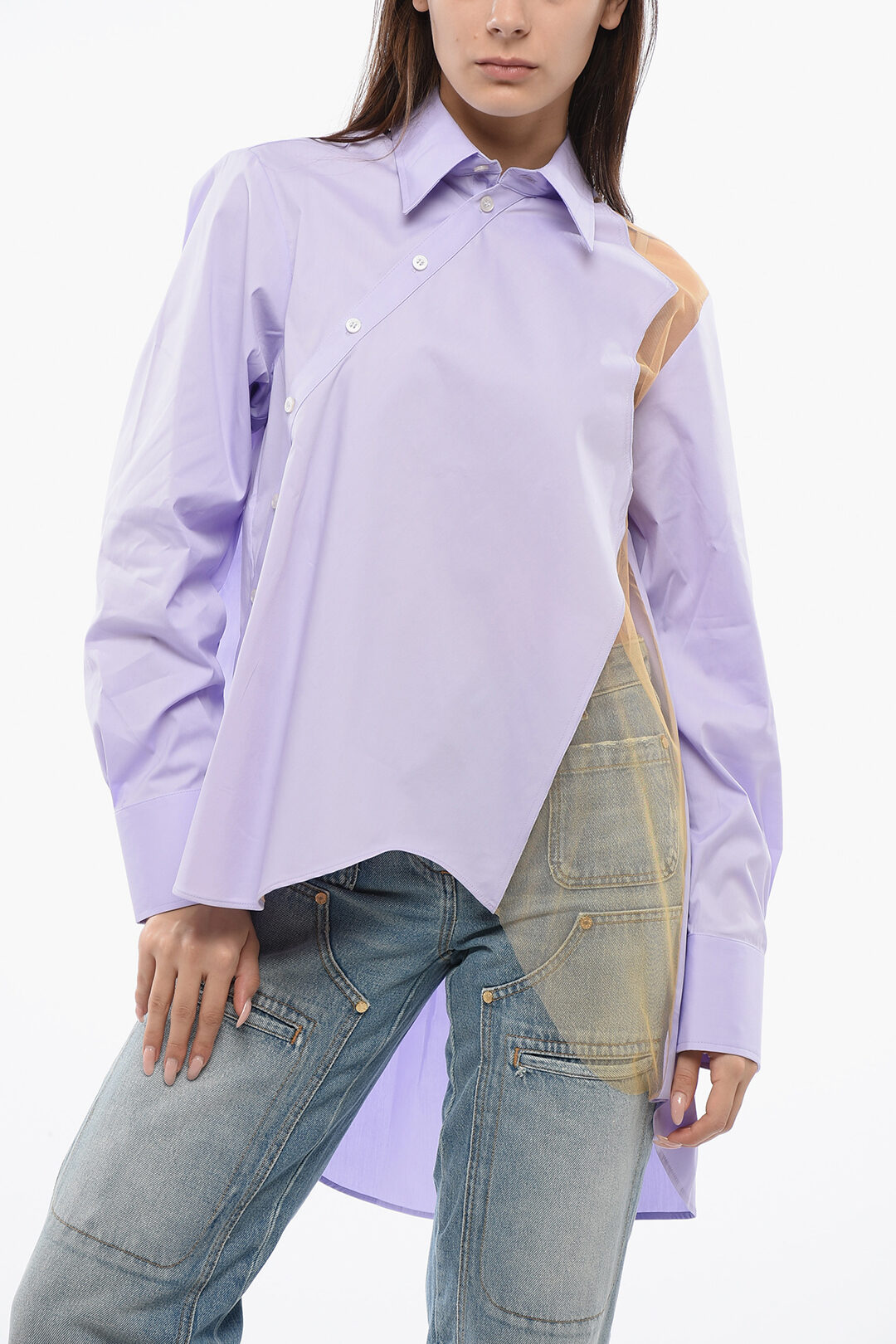 Viktor & Rolf Asymmetric Blouse FLOATING AWAY with Sheer Detail women ...
