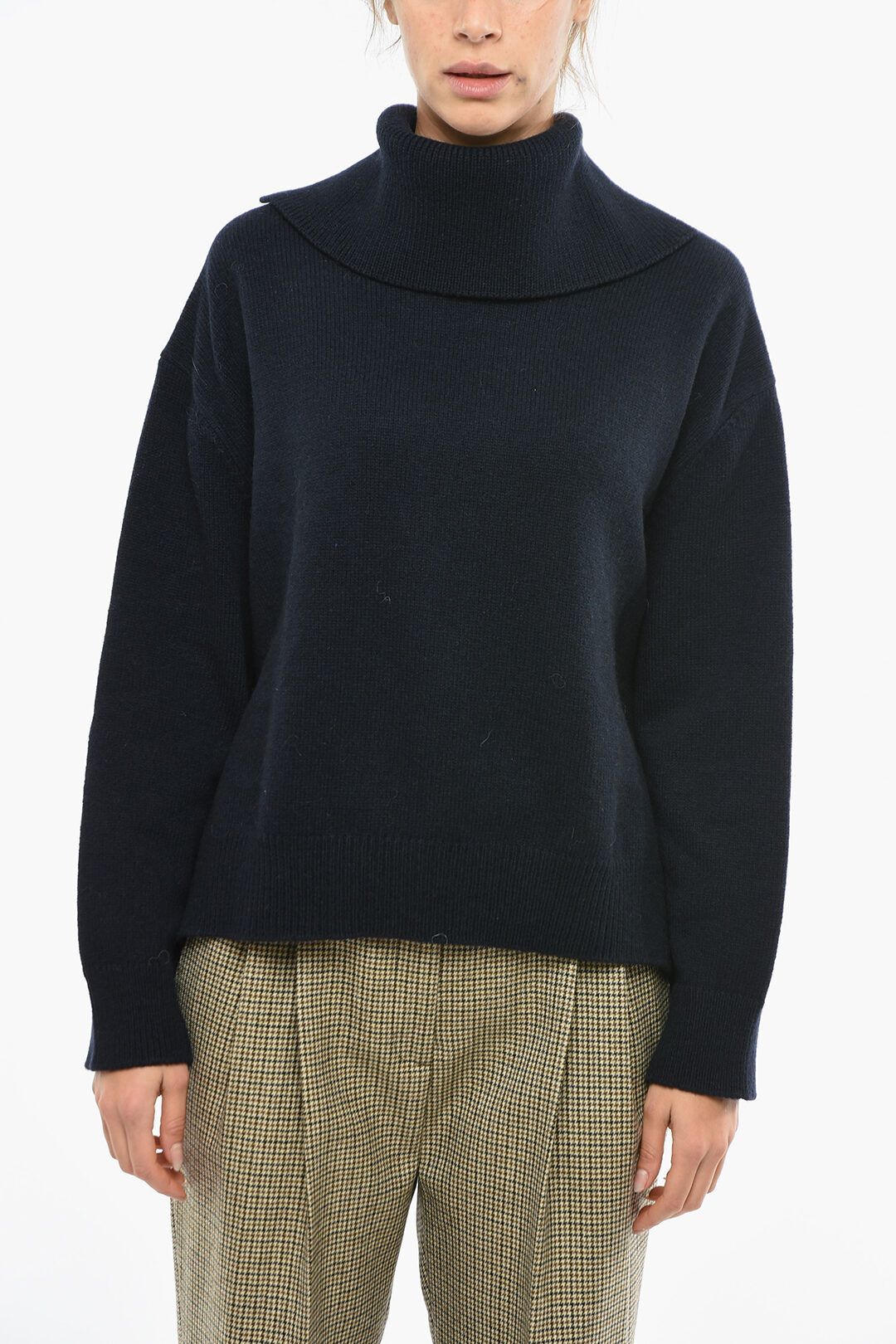 Jil Sander Asymmetric Lenght High-neck Pullover with Side Slits women ...