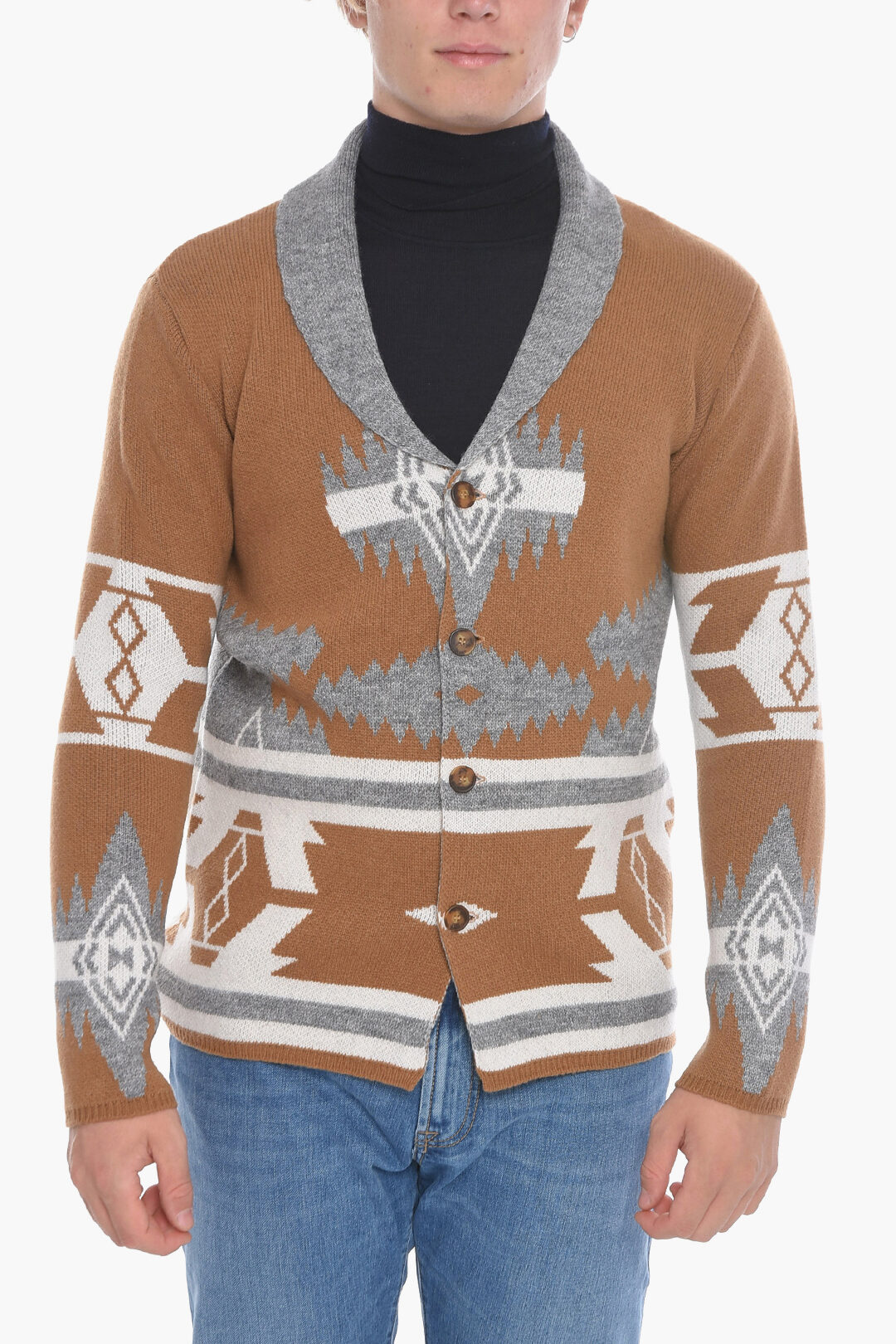 Altea Aztec Motif Virgin Wool Cardigan men - Glamood Outlet