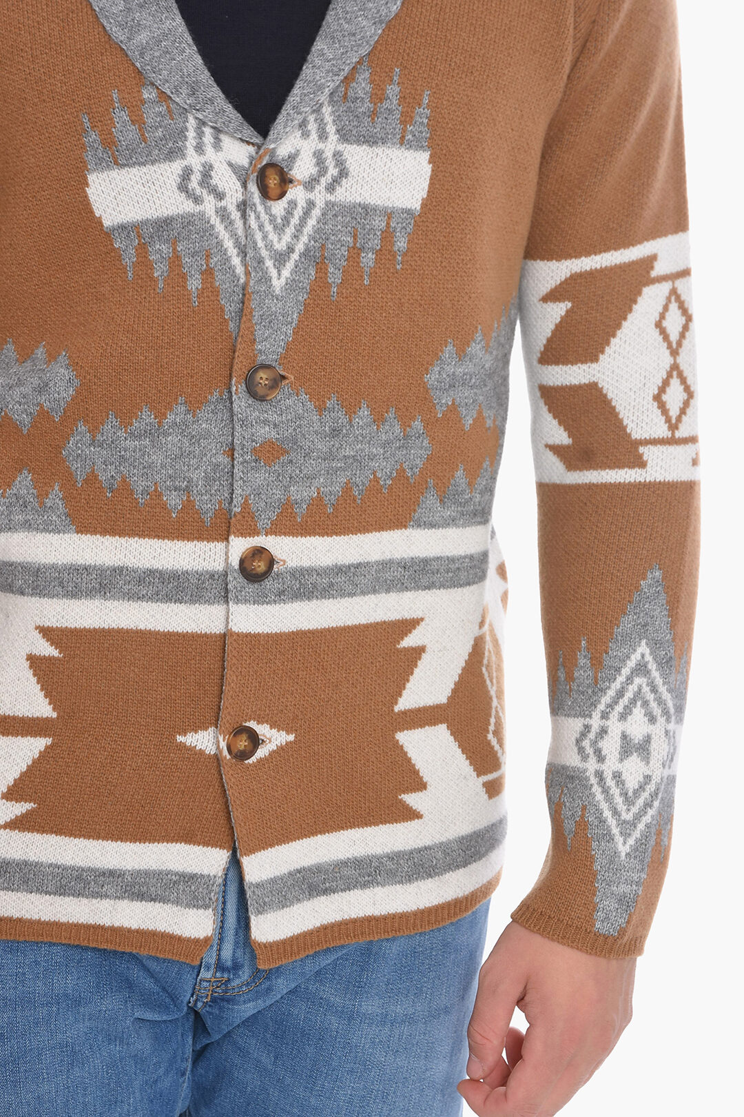Altea Aztec Motif Virgin Wool Cardigan men - Glamood Outlet