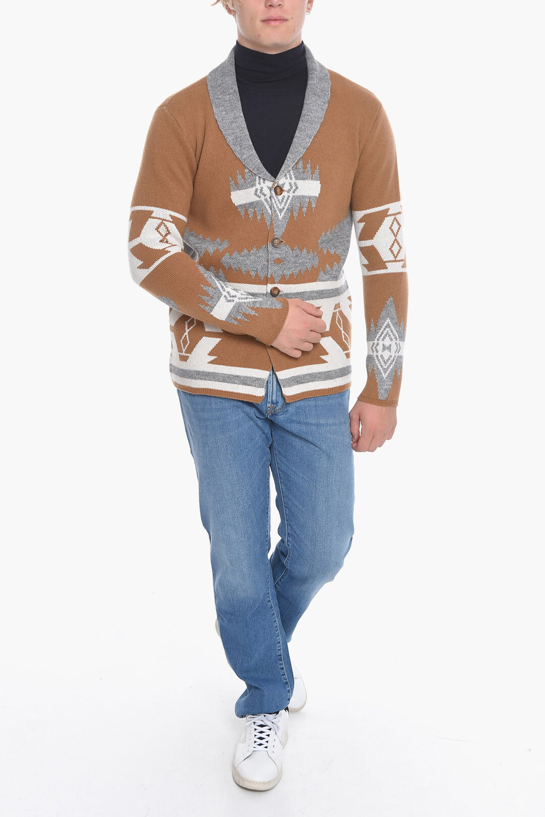Altea Aztec Motif Virgin Wool Cardigan men - Glamood Outlet