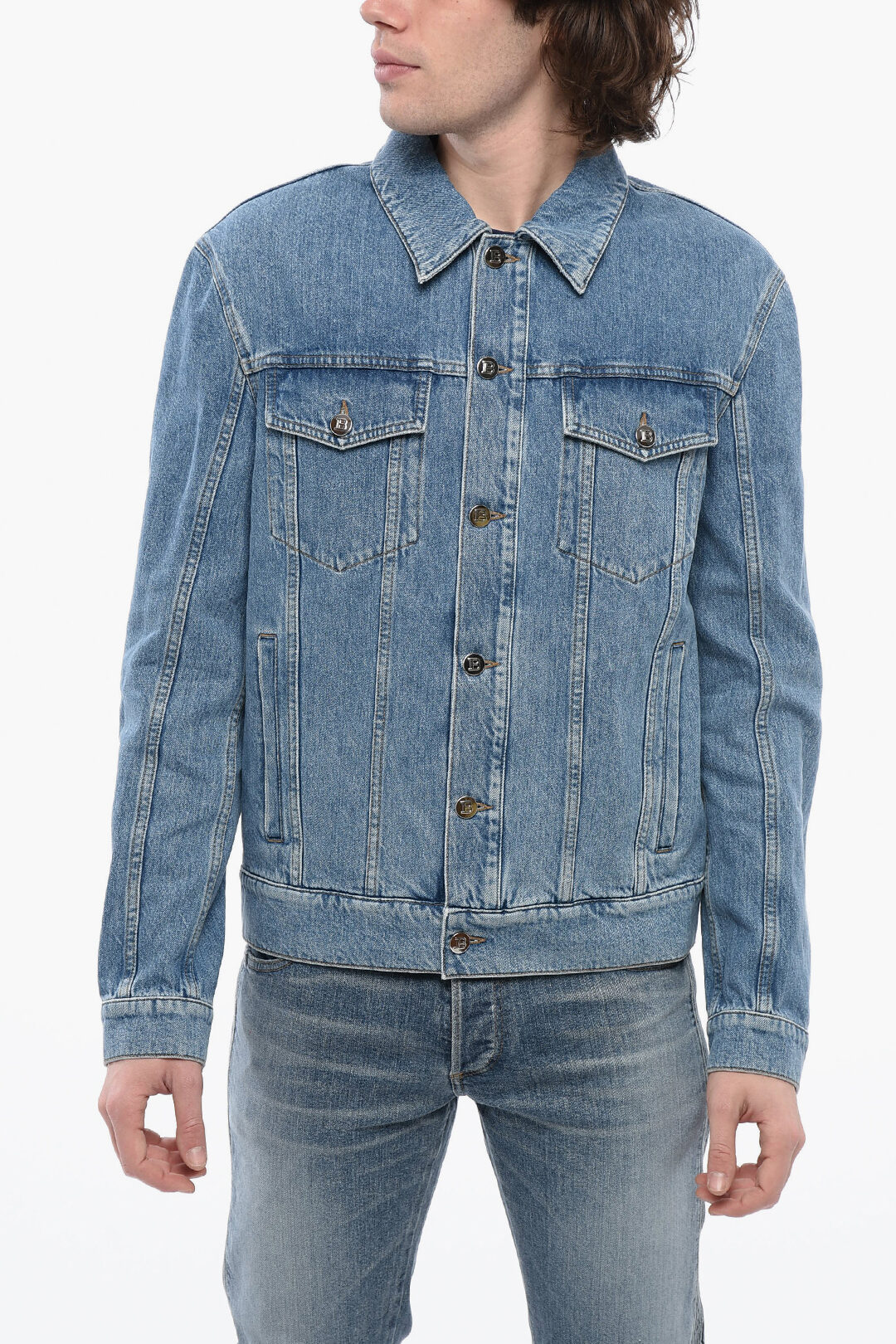 Balmain Back Embroidered Denim Jacket men - Glamood Outlet