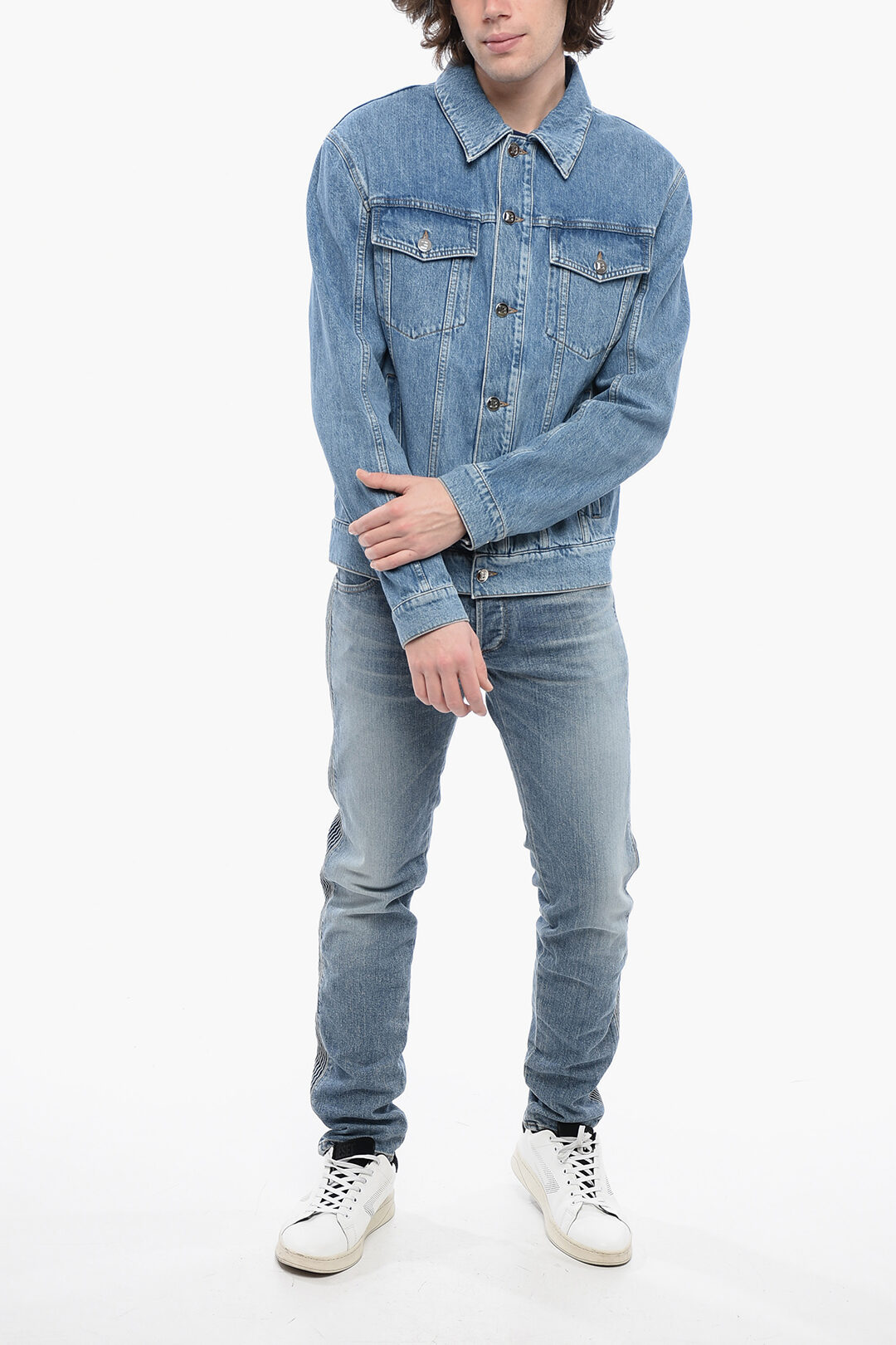 Balmain Back Embroidered Denim Jacket men - Glamood Outlet