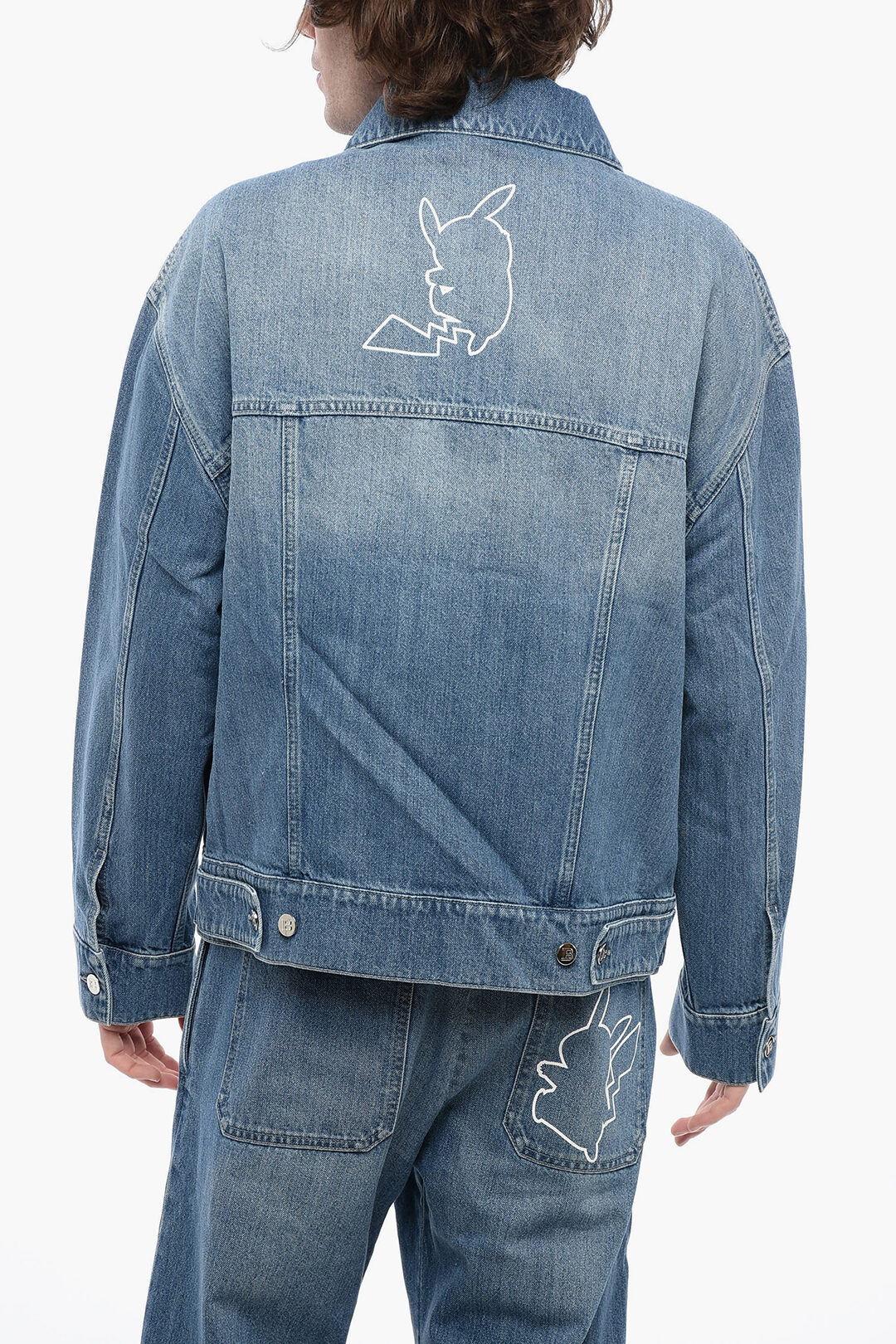 Balmain BALMAIN X POKEMON Denim Jacket with Logoed Buttons men ...