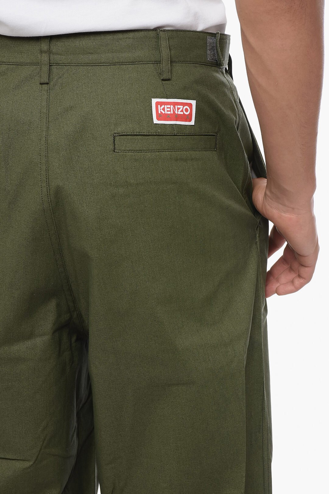 Kenzo Baloon Fit Cotton Pants with Belt Loops men - Glamood Kenzo Baloon Fit Cotton Pants with Belt Loops men - Glamood