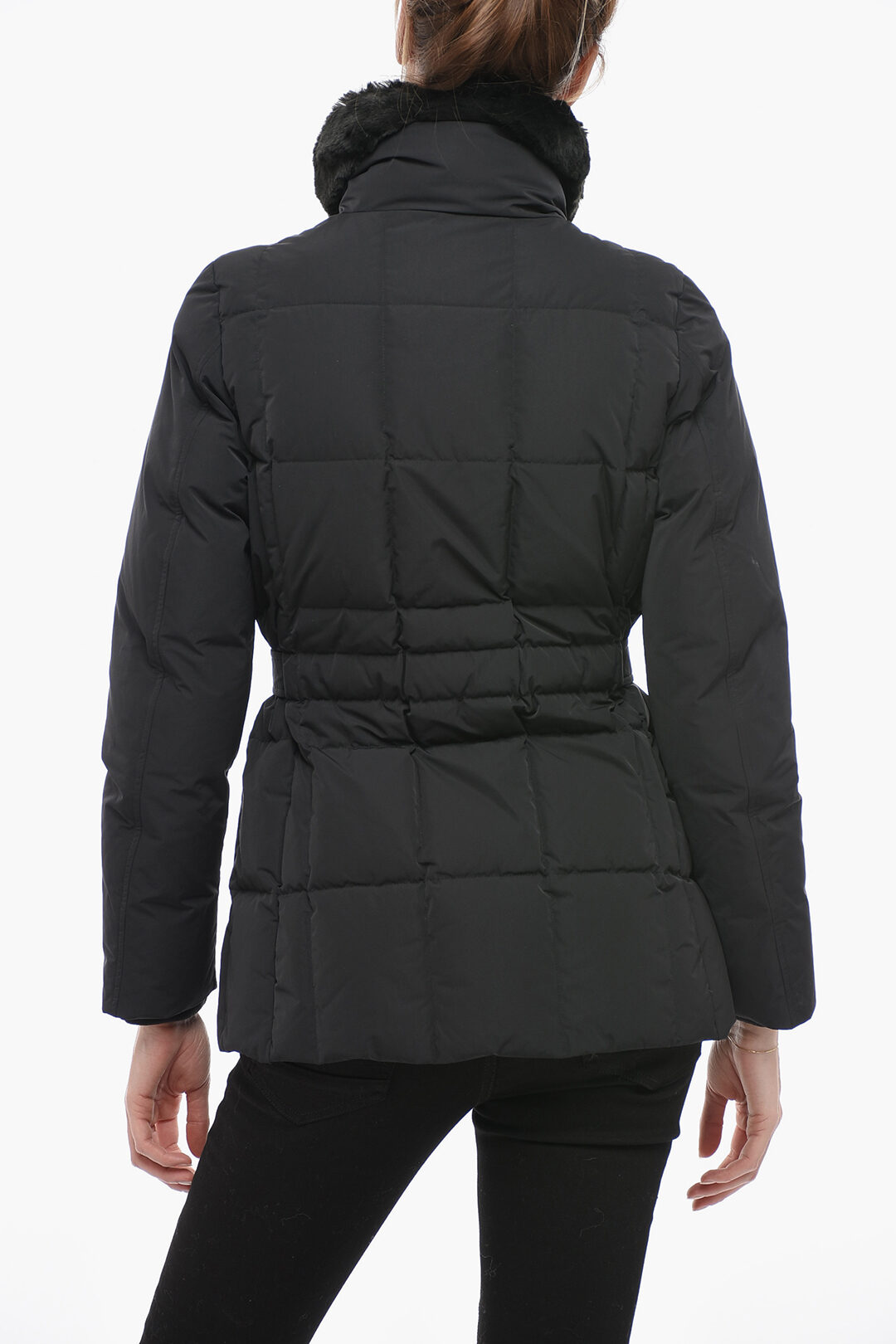 Woolrich Belted BLIZZARD Down Jacket with Faux Fur women - Glamood Outlet