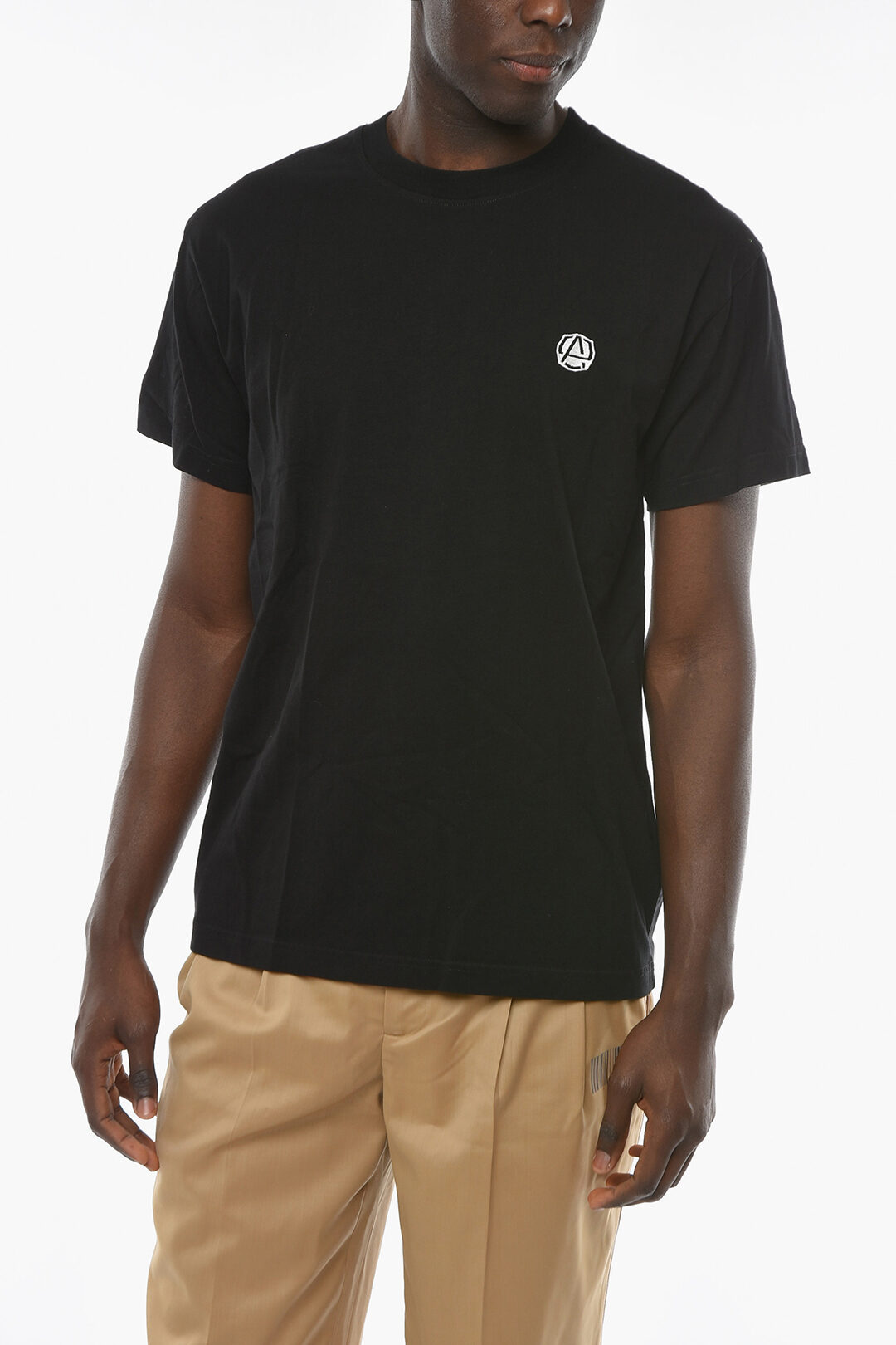 Ambush BLACK CLOUD Crew-neck T-shirt with Contrasting Logoed Embroidery ...