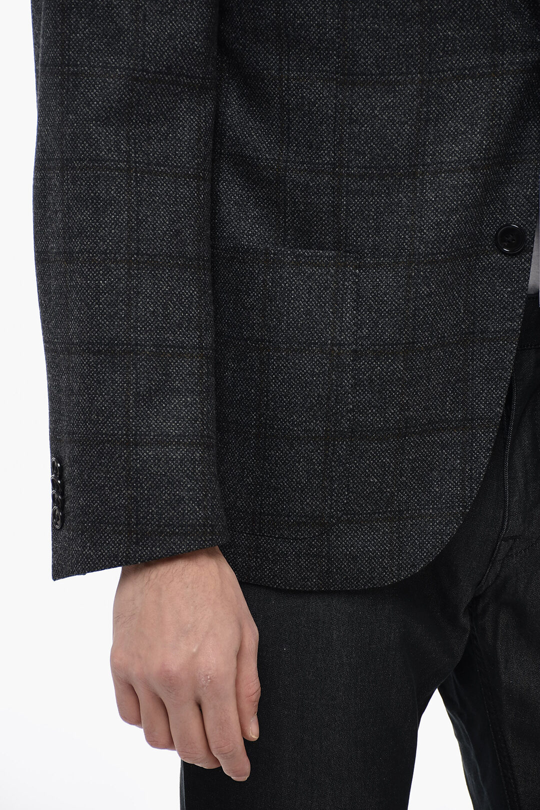 Corneliani Blazer GATE in Lana con Motivo Windowpane uomo - Glamood Outlet