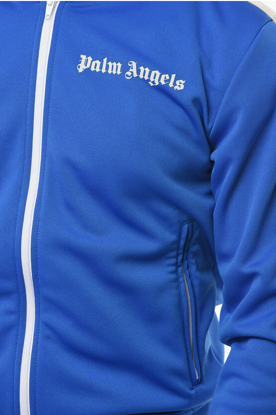 Palm Angels Bomber with Striped Detailing and Contrasting Logo ...