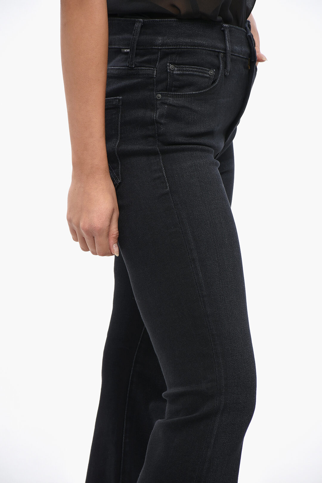Mother Boot Cut THE WEEKENDER Jeans with Ton on Ton Button 25cm women ...