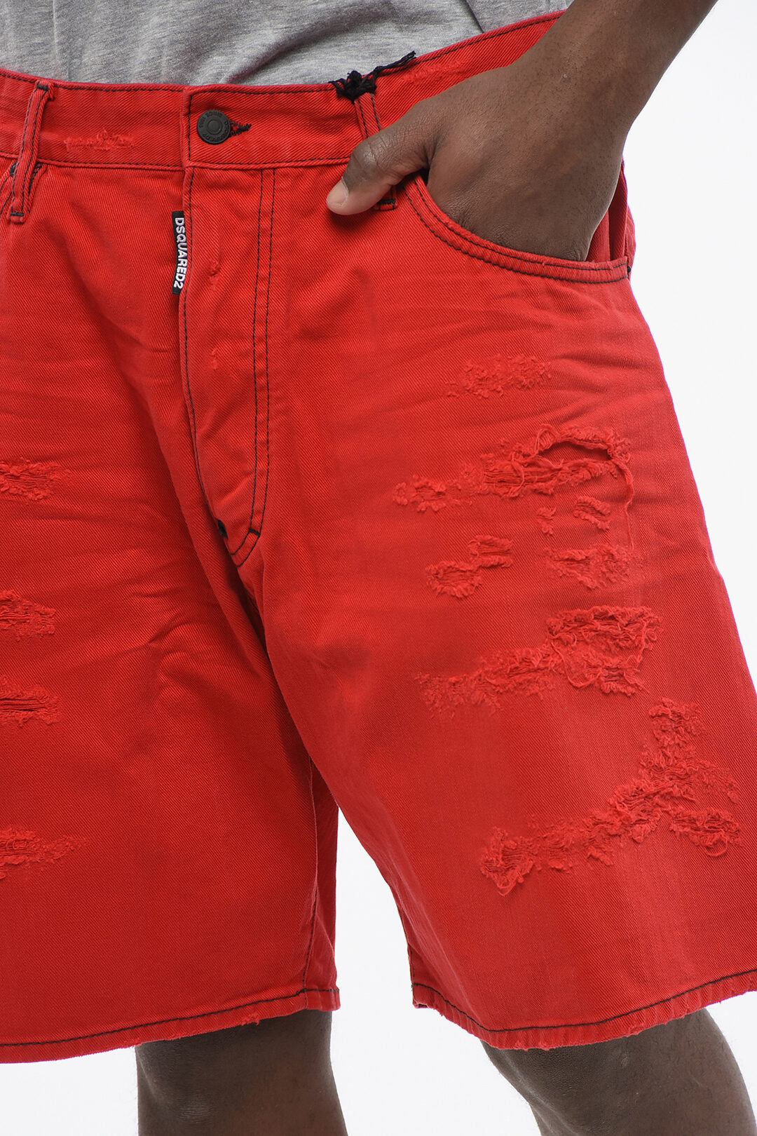 Dsquared2 Boxer Fit Distressed Denim Shorts men - Glamood Outlet