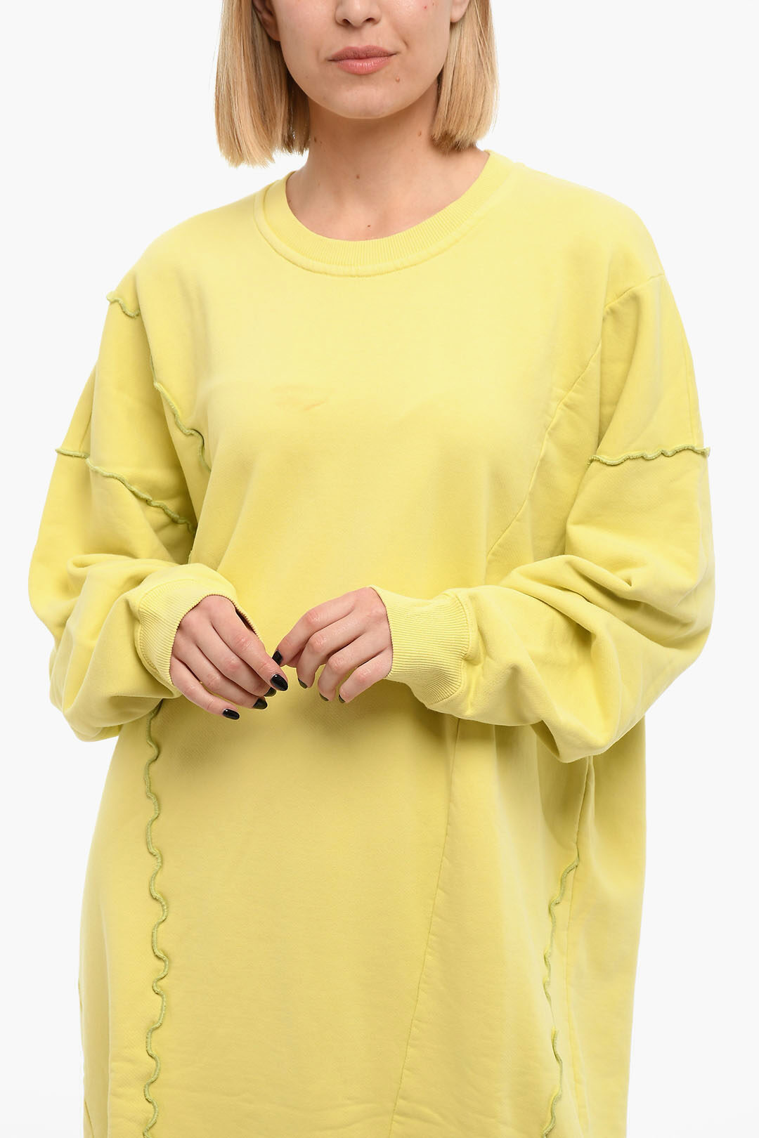 Diesel Brushed-cotton D-ROBBIECUT Swetshirt Dress women - Glamood Outlet