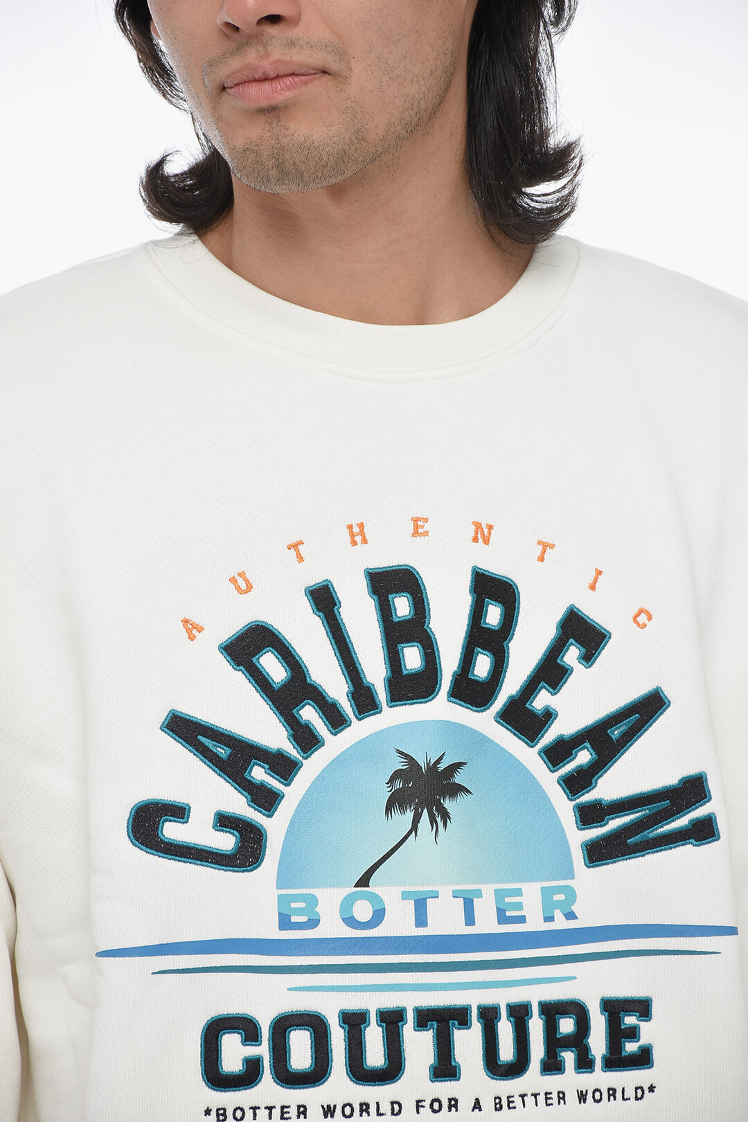 Botter Brushed Cotton Embroidered Crewneck sweater men - Glamood Outlet