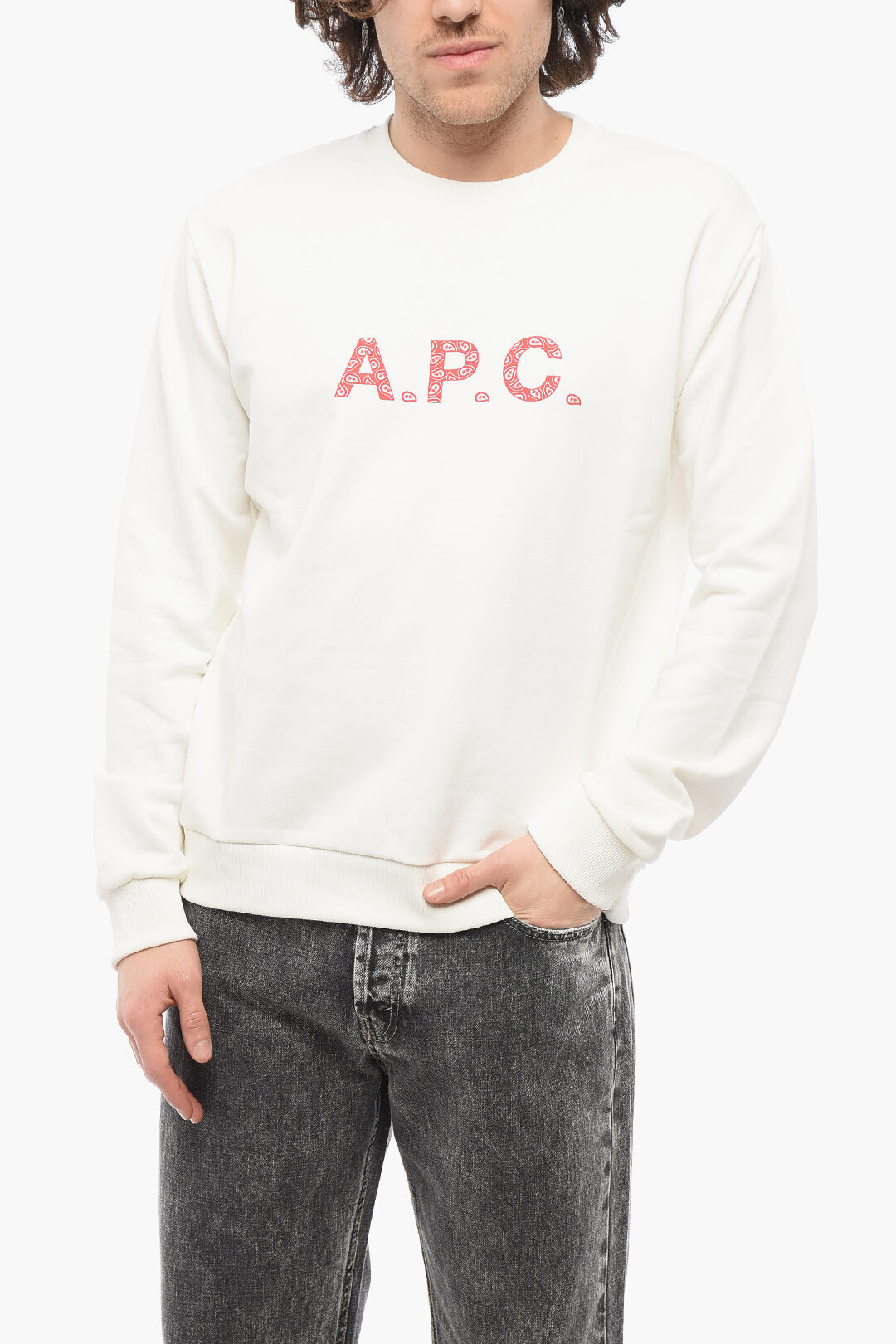 A.P.C. Brushed Cotton TIMOTHY Crew-neck Sweatshirt with Contrasting ...