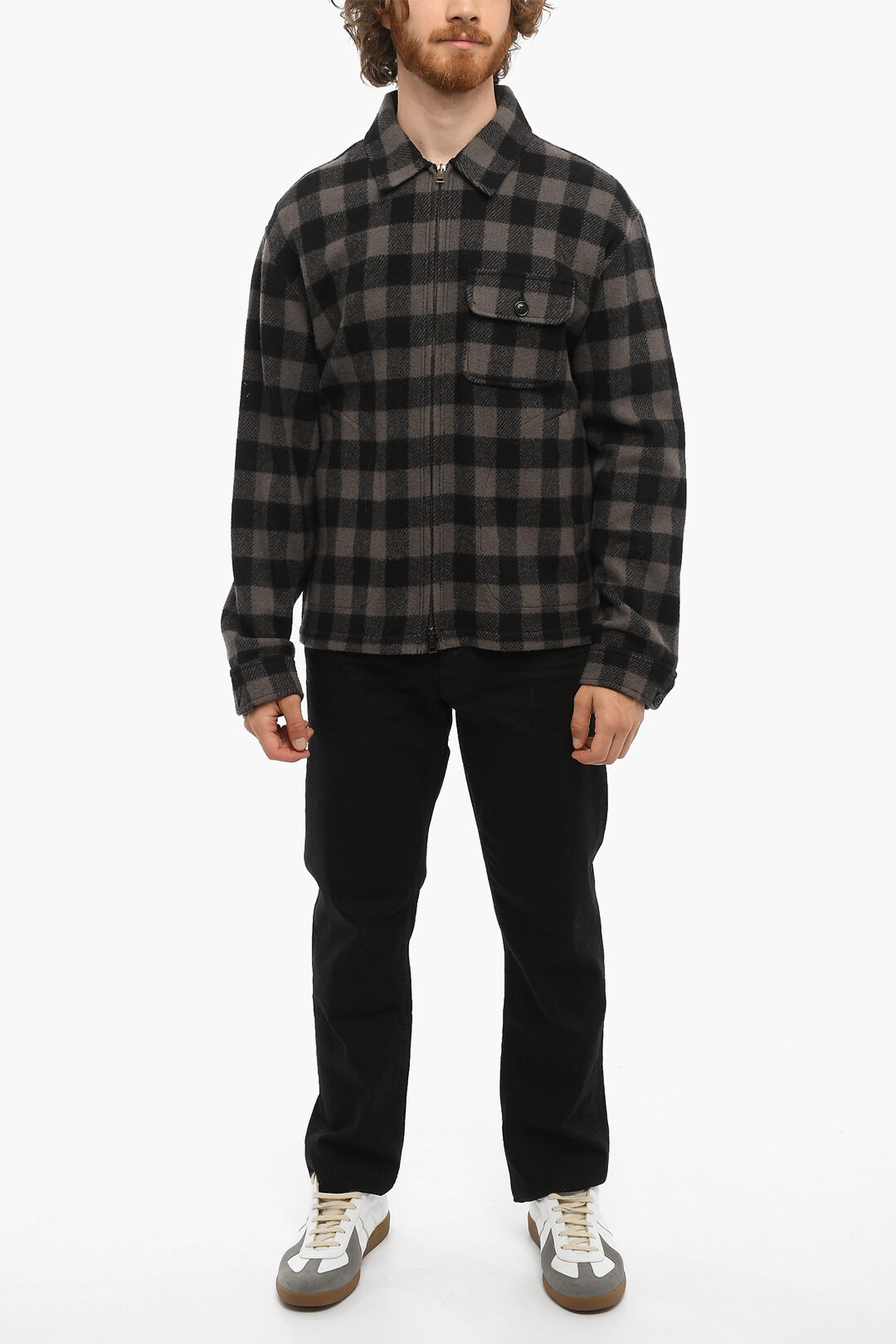 Woolrich Buffalo Checked TIMBER Overshirt with Frontal Zip men ...