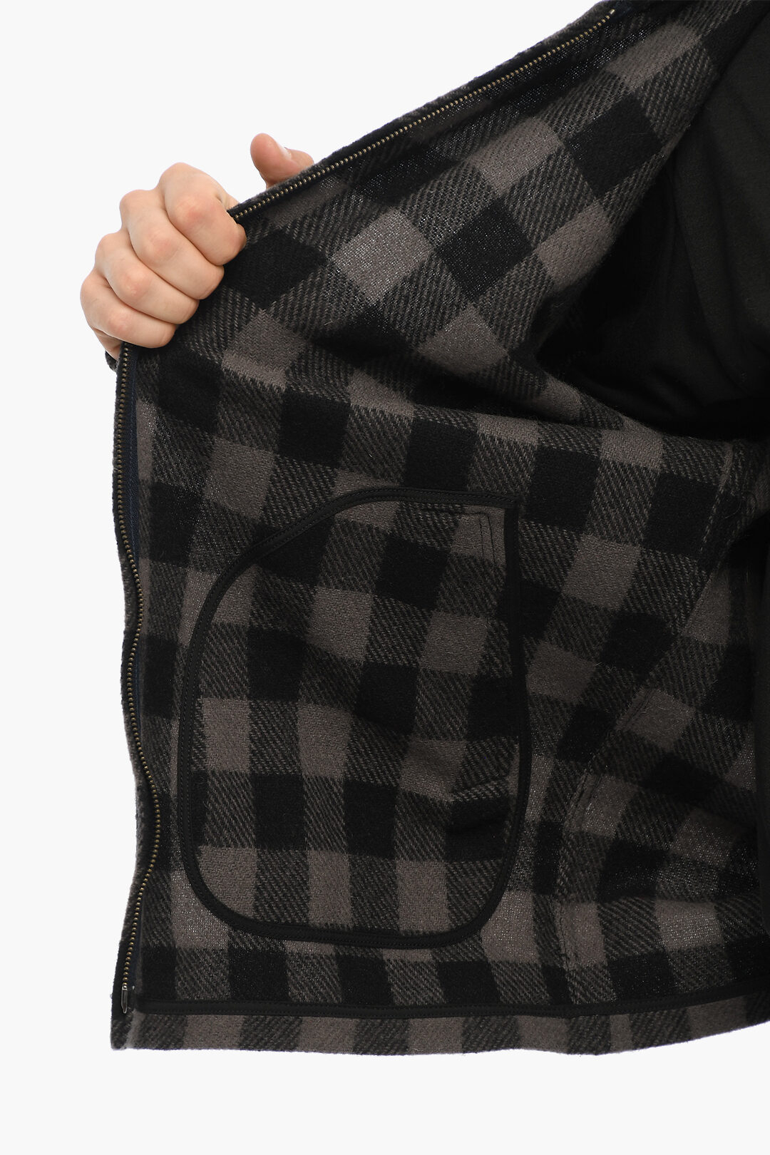 Woolrich Buffalo Checked TIMBER Overshirt with Frontal Zip men ...