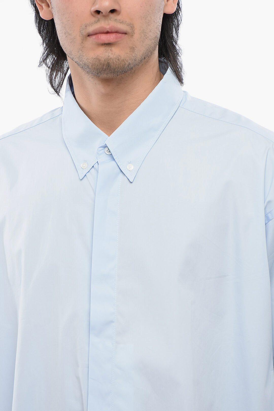 Ami Alexandre Mattiussi Button-down Cotton Shirt with Hidden Buttoning ...