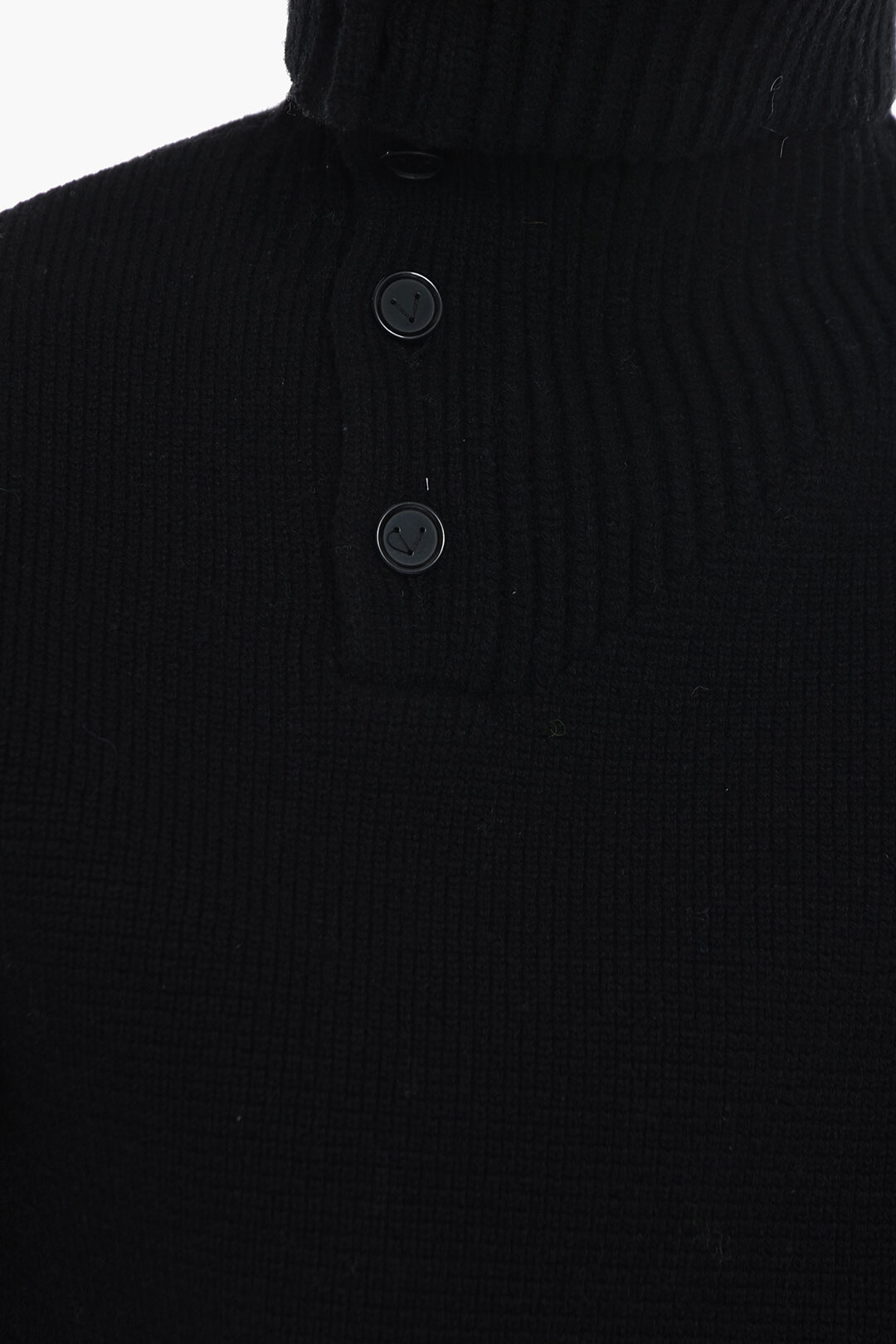 Bottega Veneta Buttoned Turtle Neck DOUBLE FACE SHETLAND Wool Jumper ...
