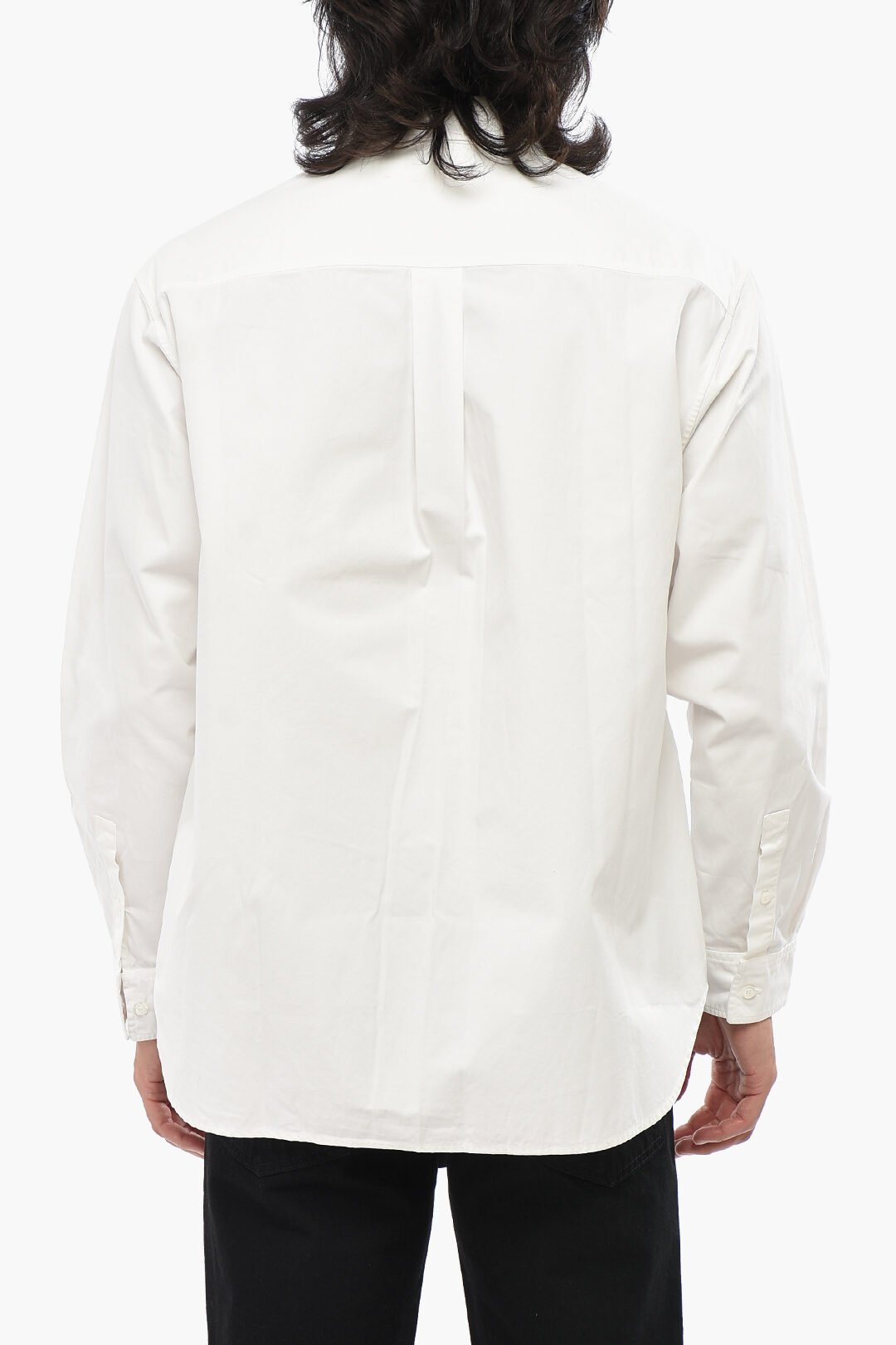Dior Camicia Button-Down in Popeline di Cotone con Logo Ricamato uomo ...