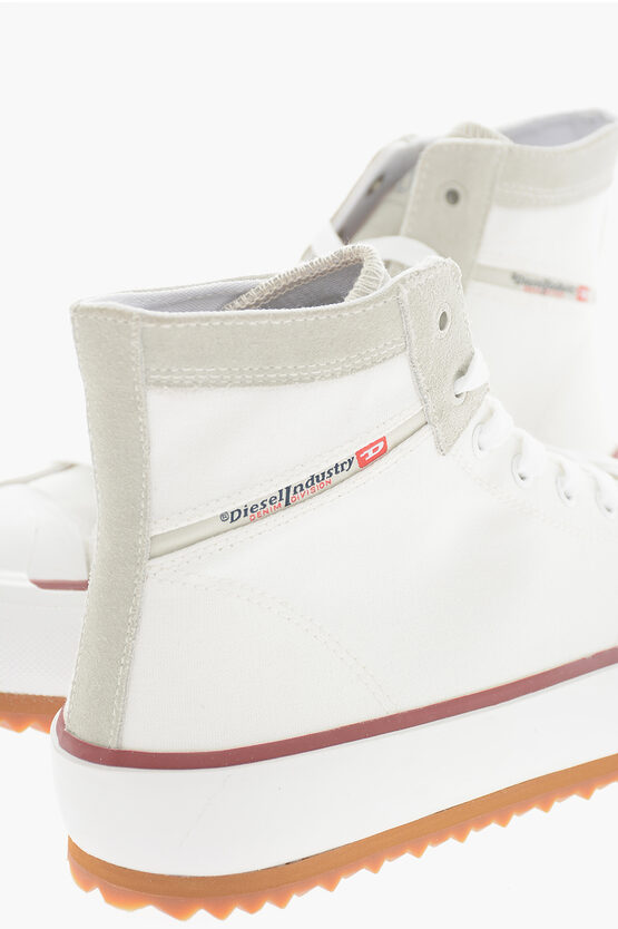 Diesel Canvas and Suede S-PRINCIPIA Low-Top Sneakers with Platform 4 ...