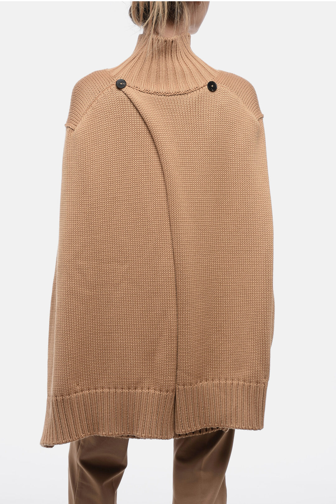 Jil Sander Cape Designed Turtleneck Wool Sweater women - Glamood Outlet