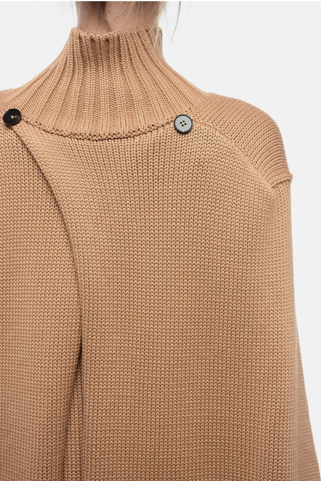 Jil Sander Cape Designed Turtleneck Wool Sweater women - Glamood Outlet