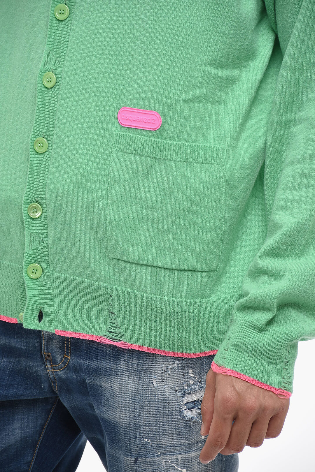 Dsquared2 Cashmere Blend Cardigan with Distressed Detail men - Glamood ...