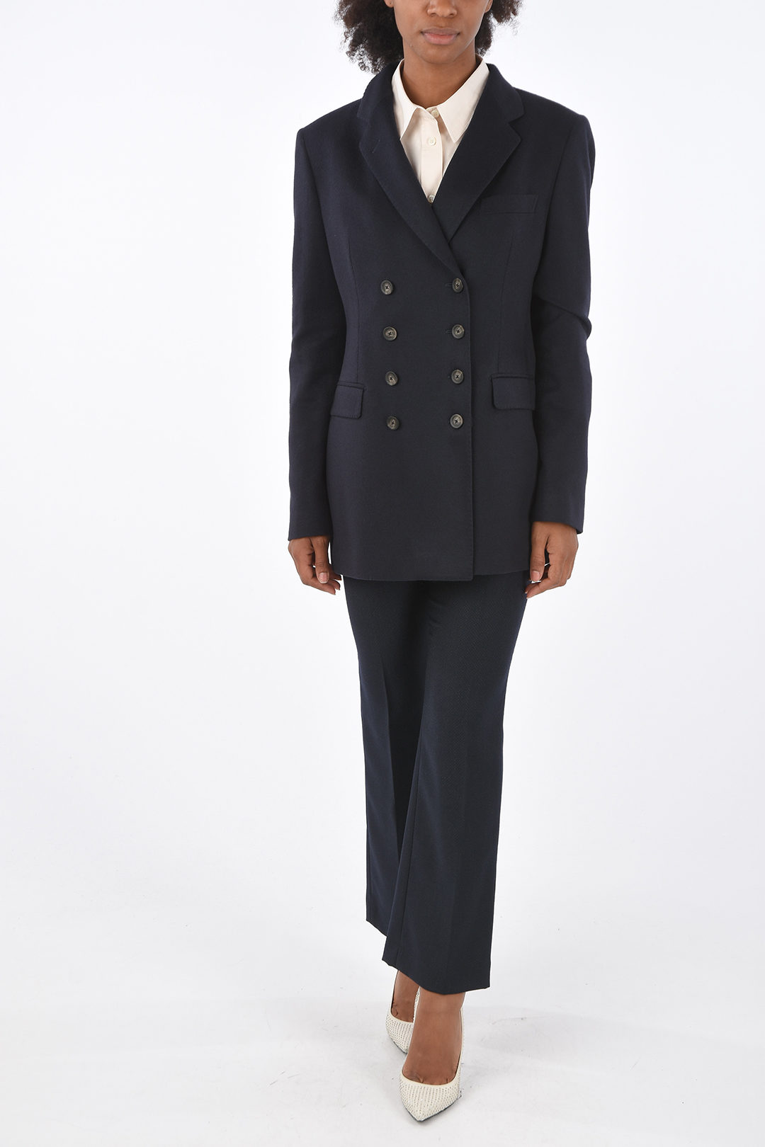 Tagliatore cashmere center vent notch lapel double-breasted blazer ...