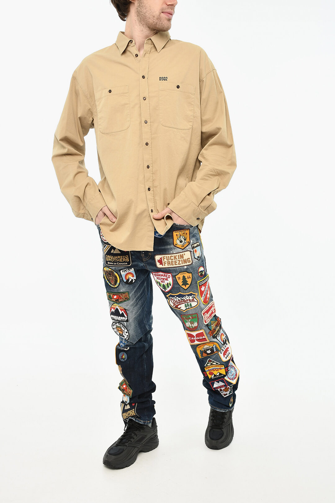 Dsquared2 Casual Shirt with Double Chest Pocket and Monogram men ...