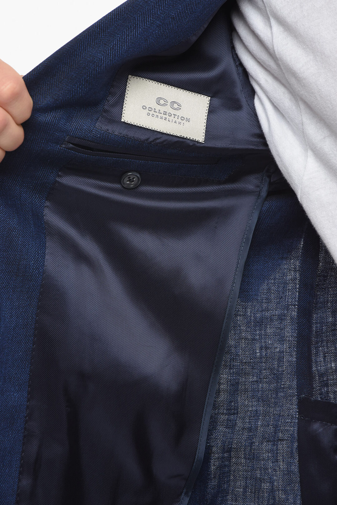 Corneliani CC COLLECTION 2 Button REFINED Herringbone Linen Blazer men ...