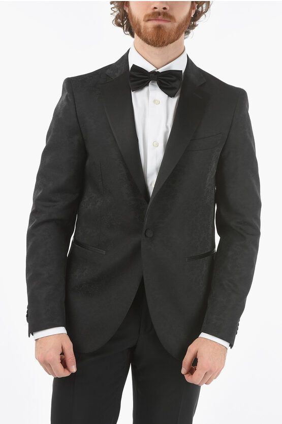 Corneliani CC COLLECTION anthemion-print side vents tuxedo jacket men ...