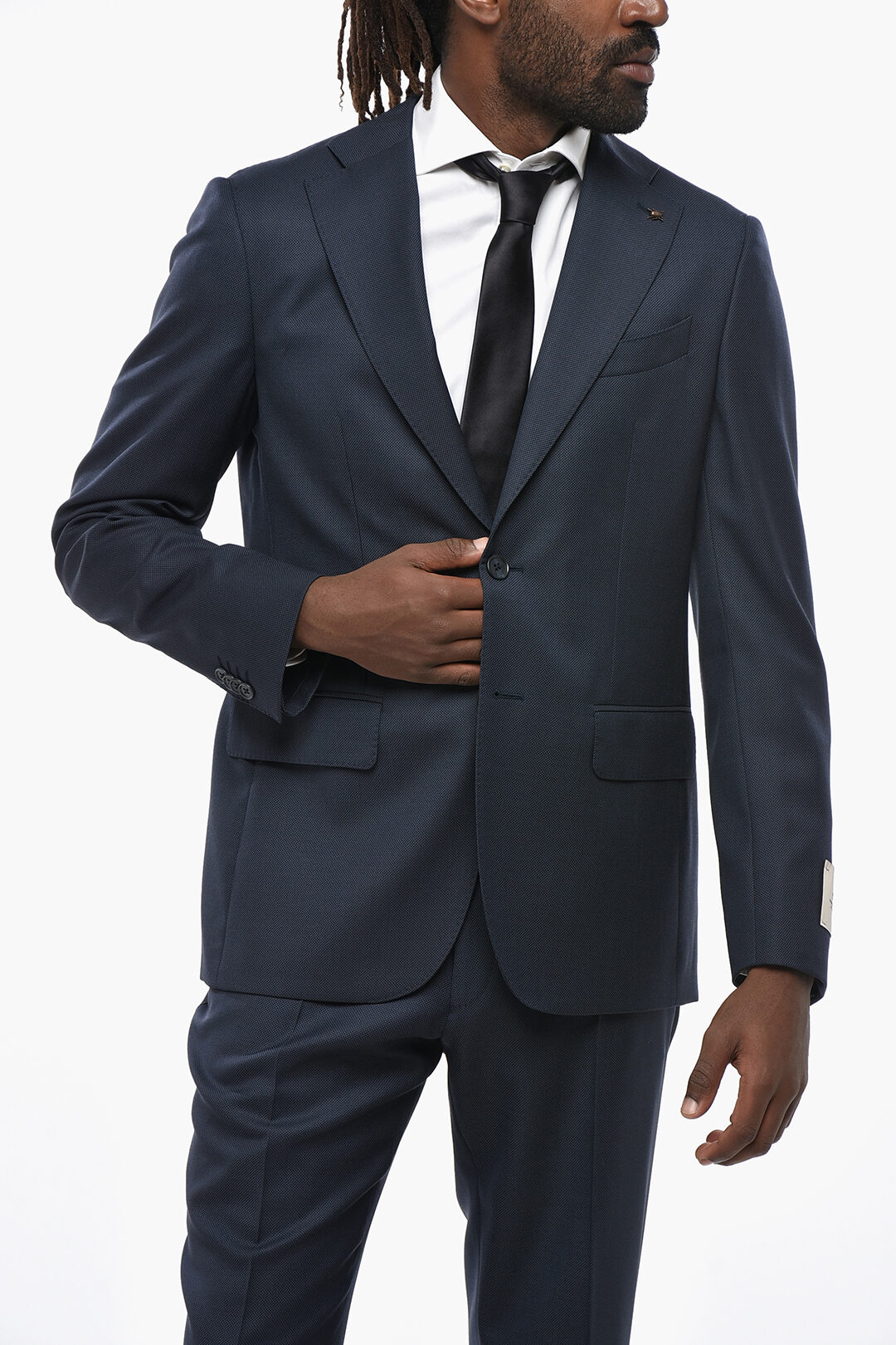 Corneliani CC COLLECTION Bird's Eye Virgin Wool Suit with Flap Pockets ...